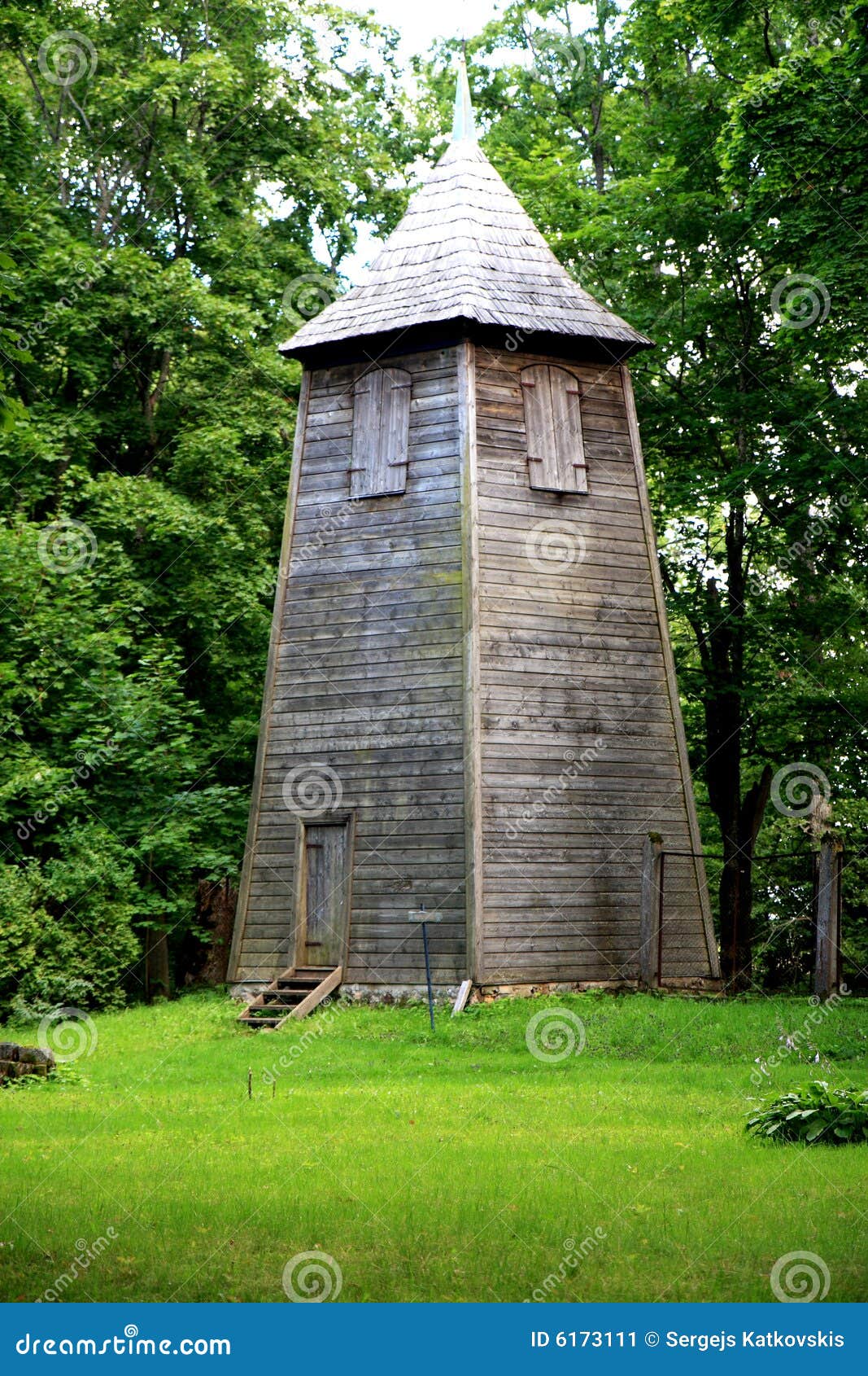 Old tower stock image. Image of outdoors, building, blue - 6173111