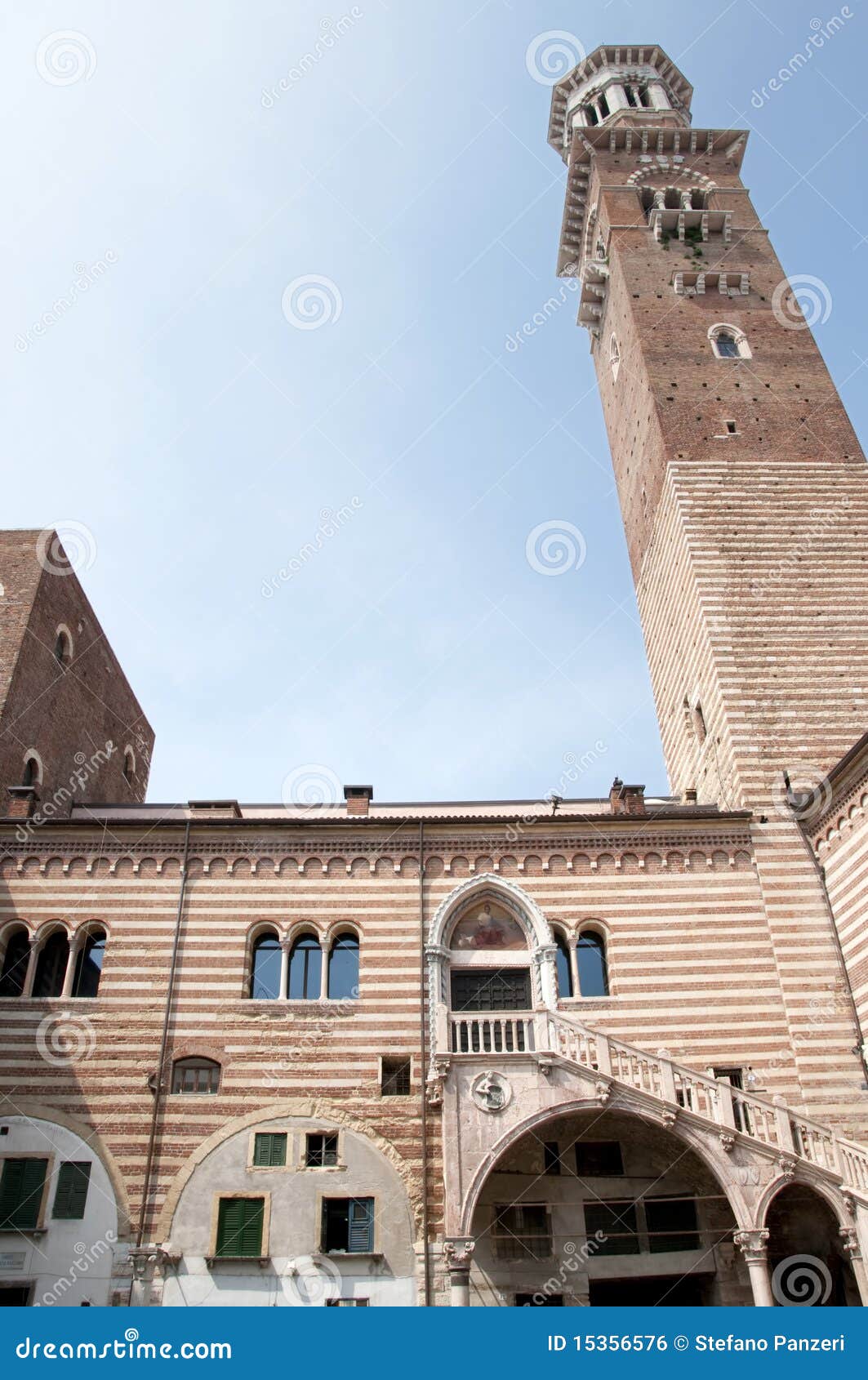 Old Tower with Building in Verona Stock Photo - Image of brick, tourist ...