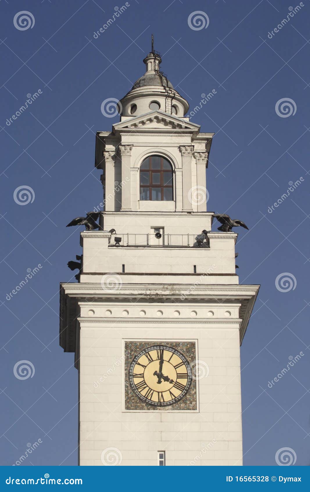 Old tower with clock stock photo. Image of hour, face - 16565328