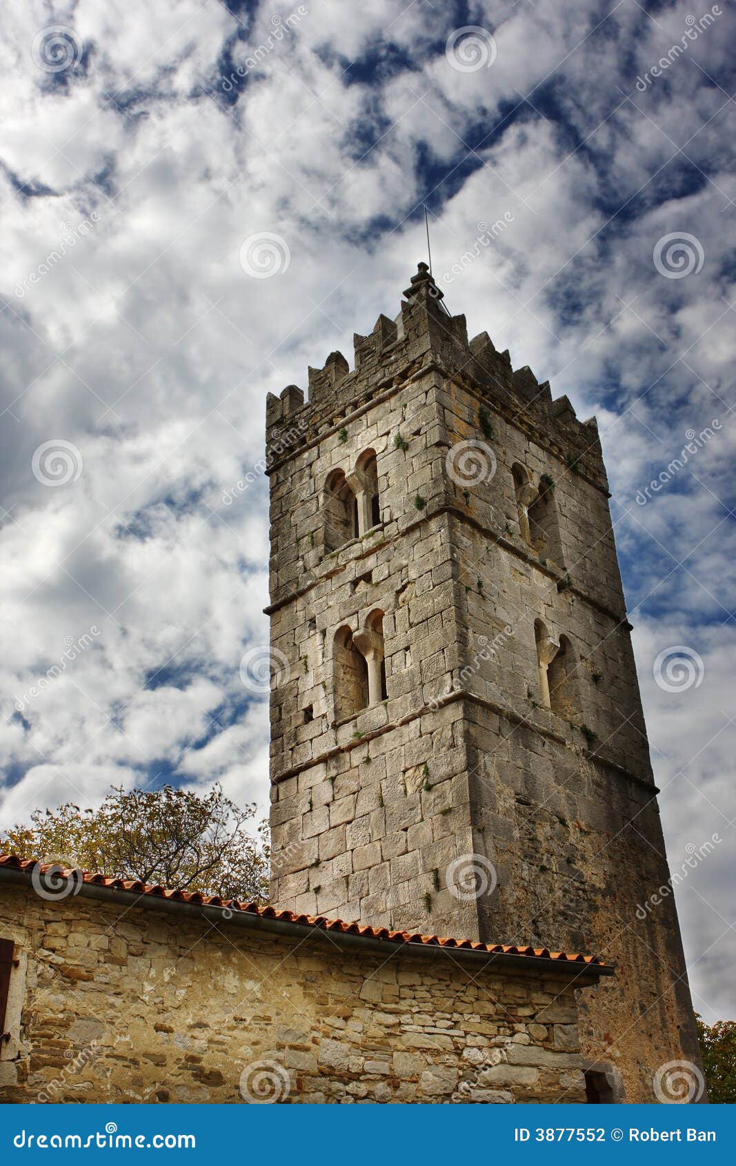Old tower near a house stock photo. Image of romance, landscape - 3877552