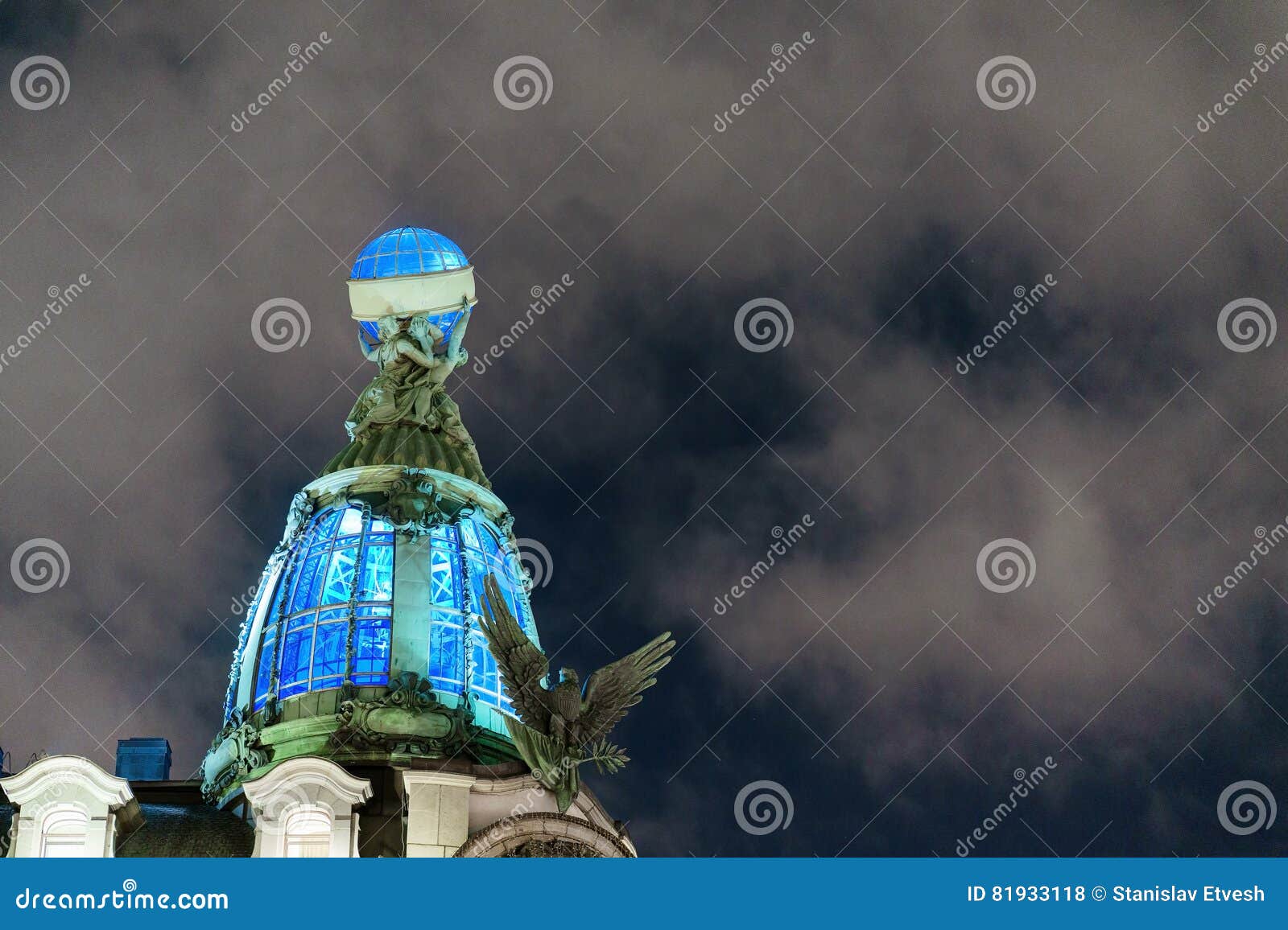 Tower Of Singer House Or Zinger House - Dome And Bronze Sculptures ...