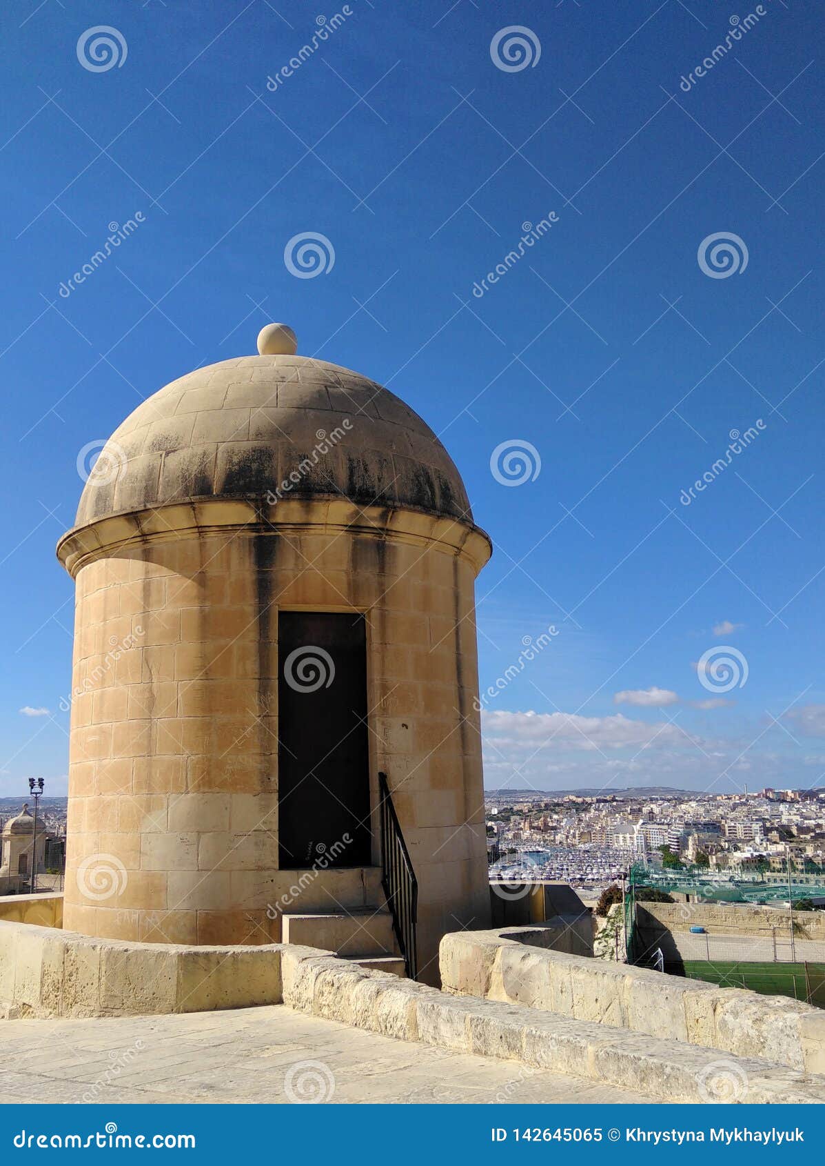Old tower at Valetta Malta stock image. Image of medieval - 142645065