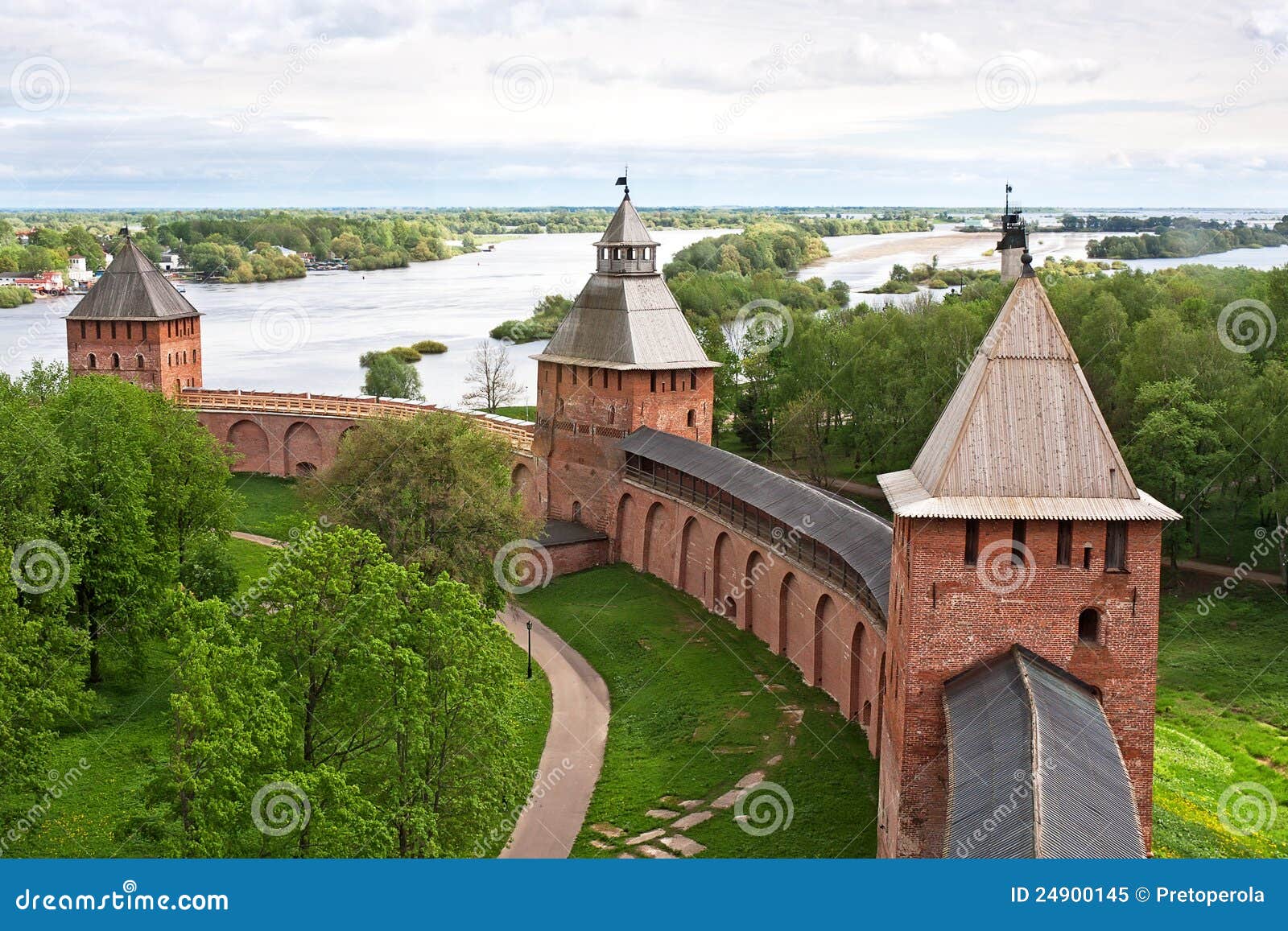 Old Towers of Novgorod Kremlin Stock Image - Image of masonry ...
