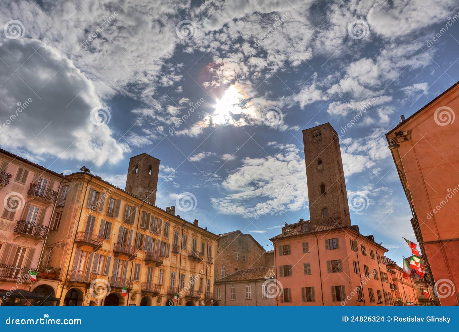 Old town of Alba, Italy. stock photo. Image of architectural - 24826324