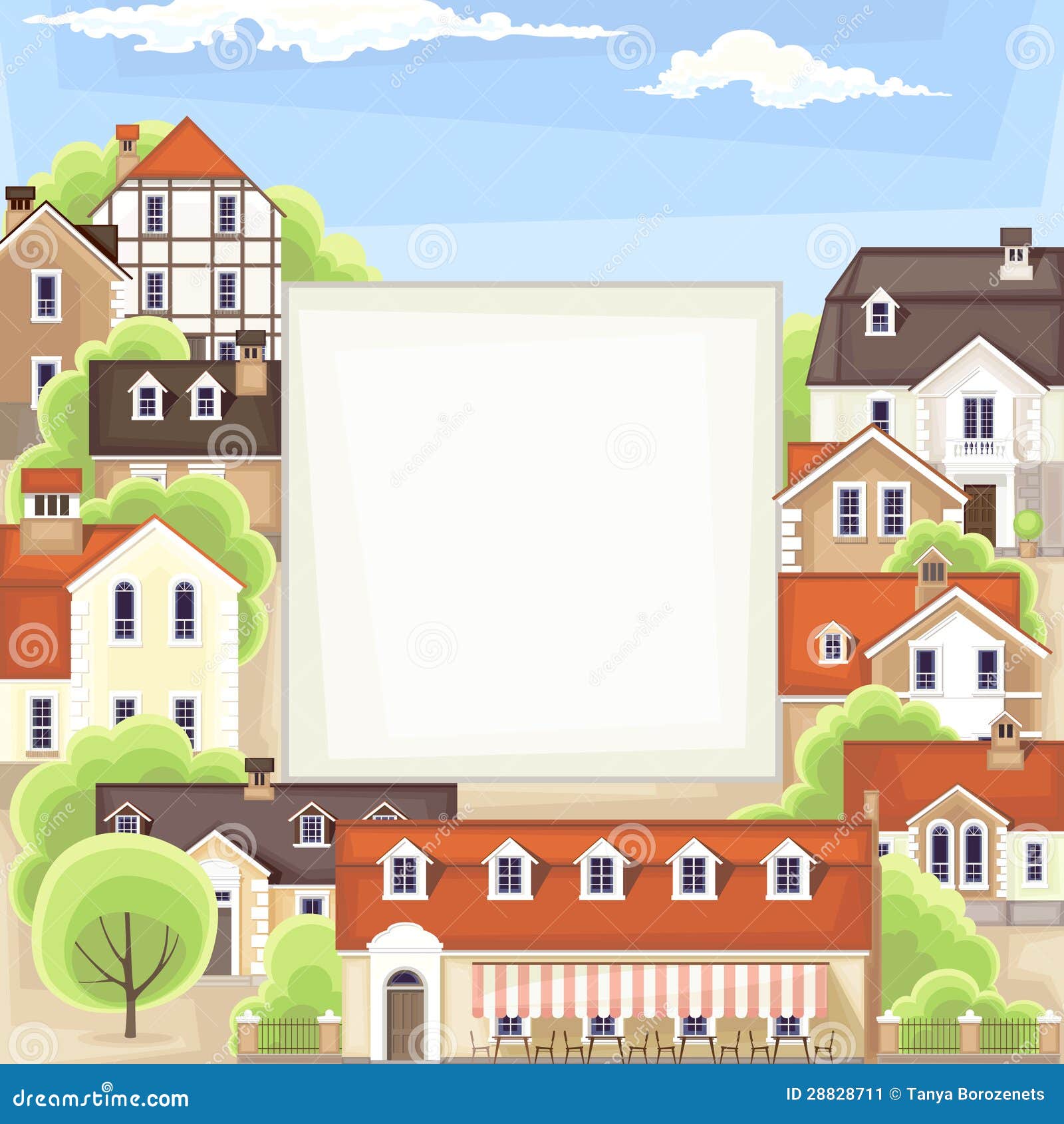 Old town background stock vector. Illustration of panorama - 28828711