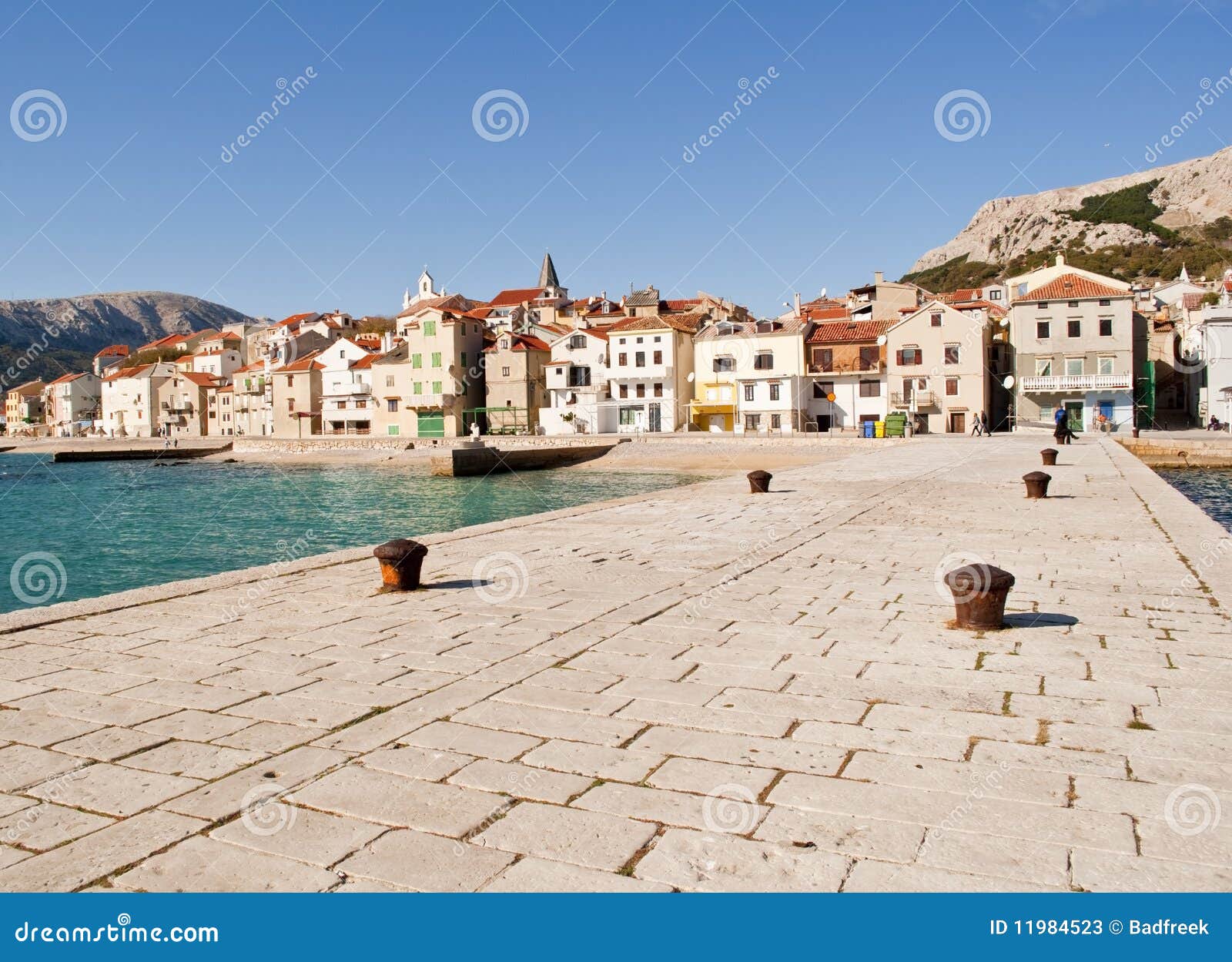 Old town of Baska (Krk) stock image. Image of water, coast - 11984523