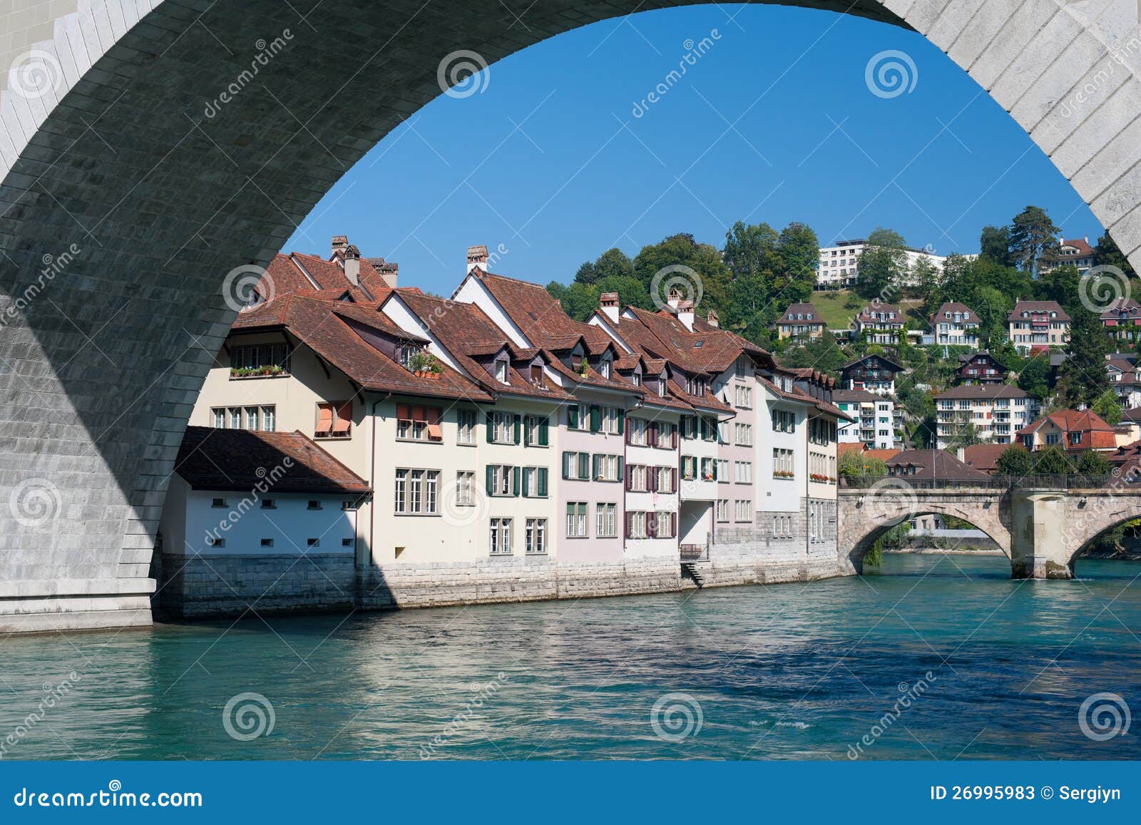 Old Town of Bern and the Aare River Stock Image - Image of ...