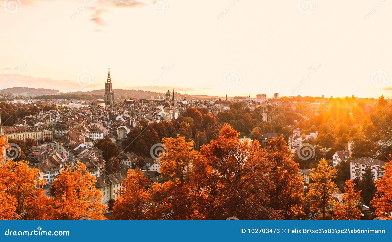 The Old Town of Bern in Autumn Stock Image - Image of architecture ...