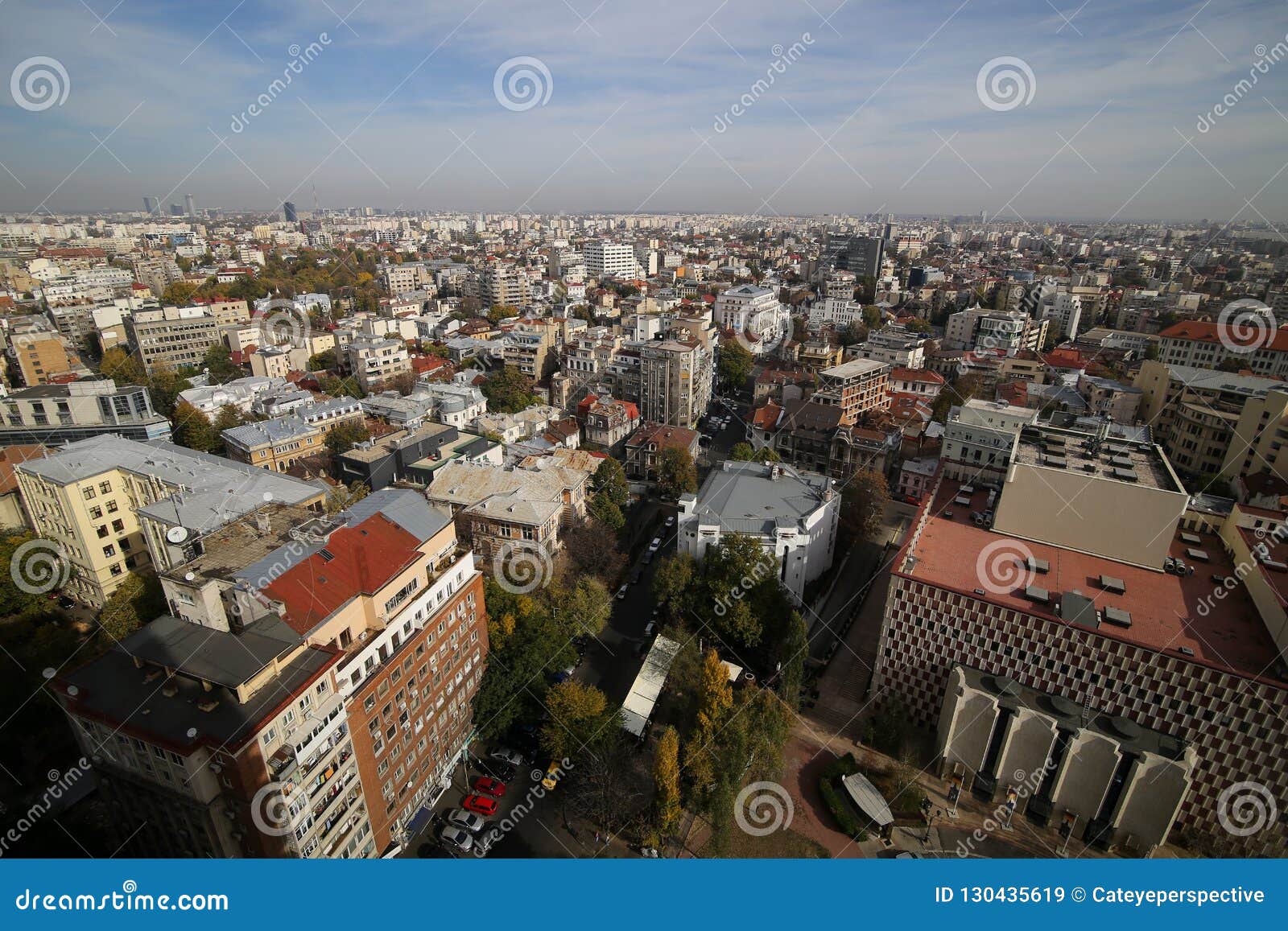 Aerial View of Old Town Bucharest Stock Image - Image of building ...