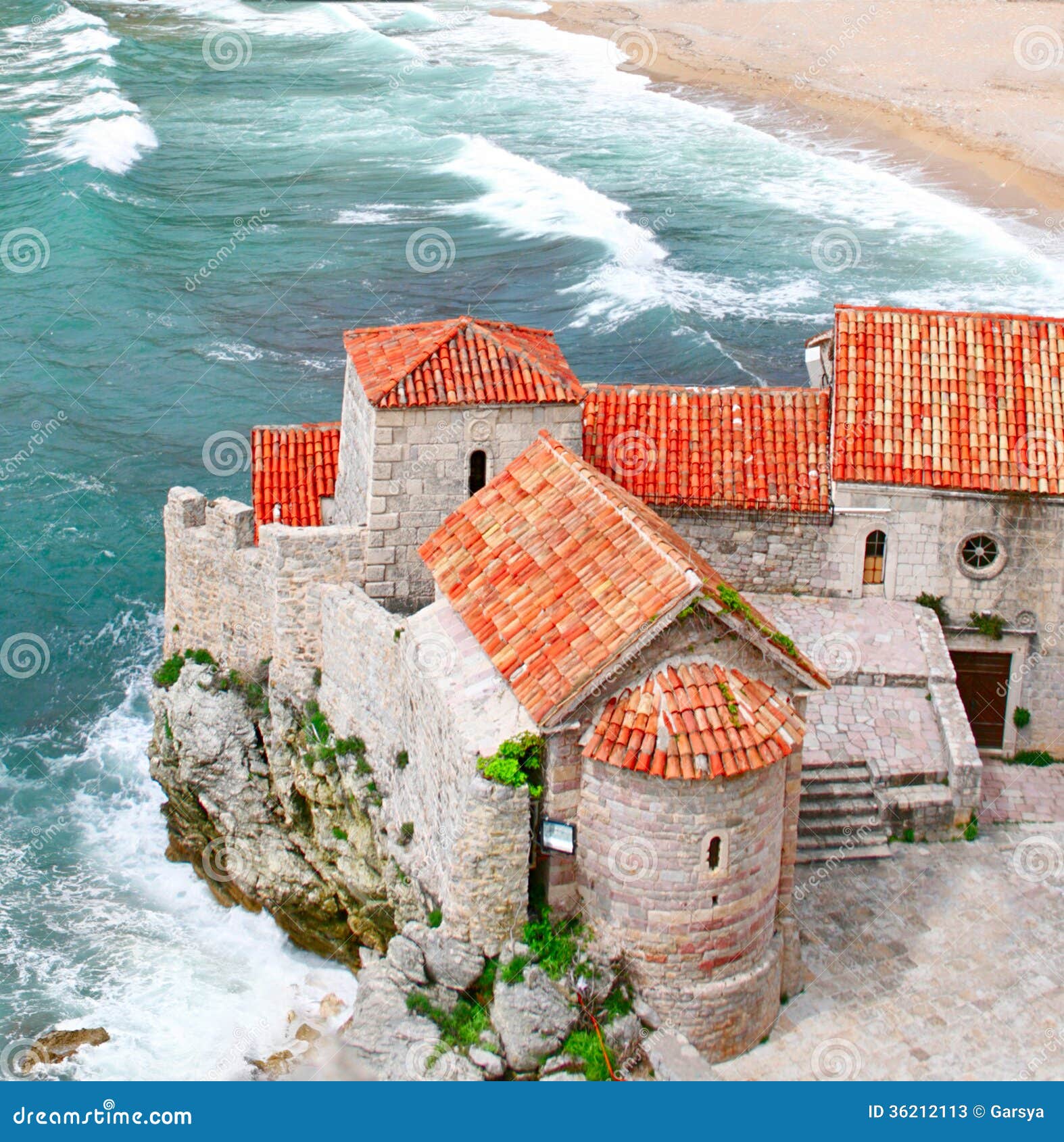 Old town in Budva stock image. Image of montenegro, european - 36212113