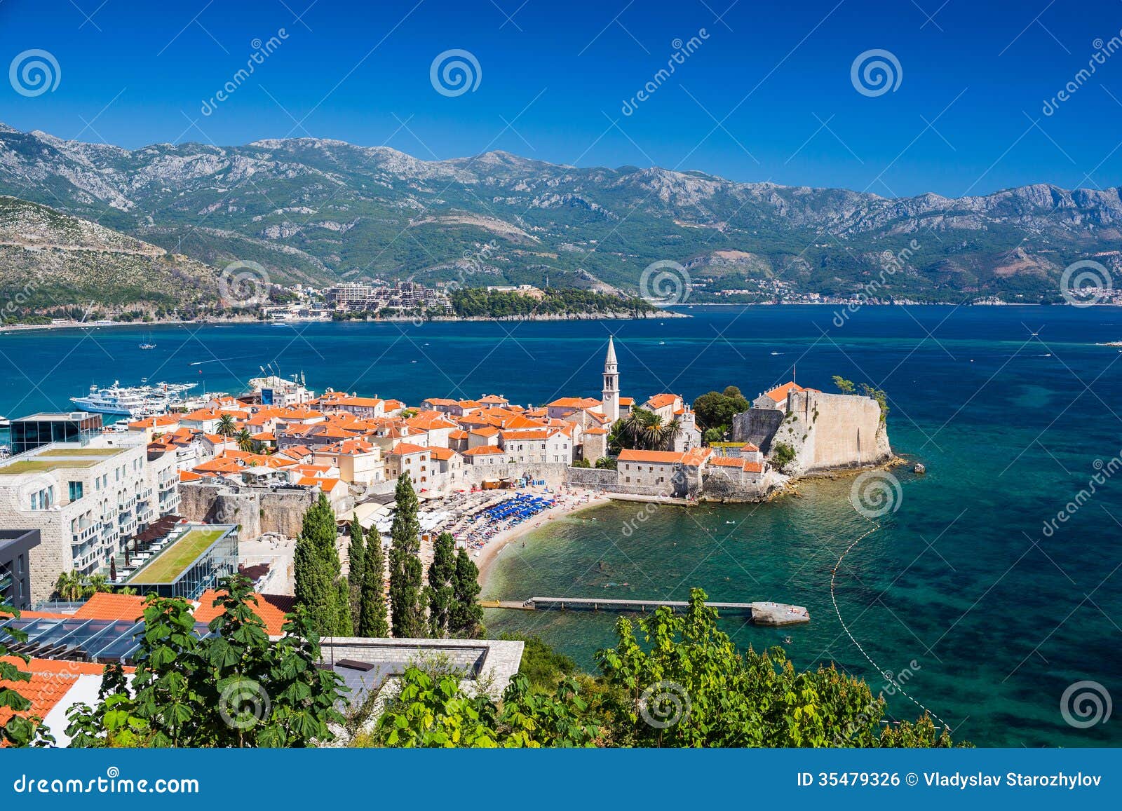 Old town Budva, Montenegro stock photo. Image of history - 35479326