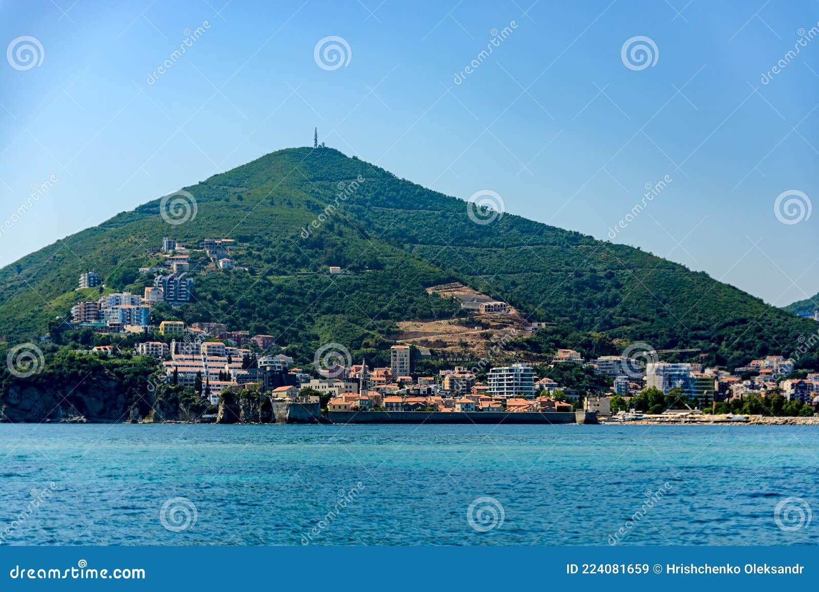 Old Town in Budva. View from the Sea Stock Image - Image of citadel ...