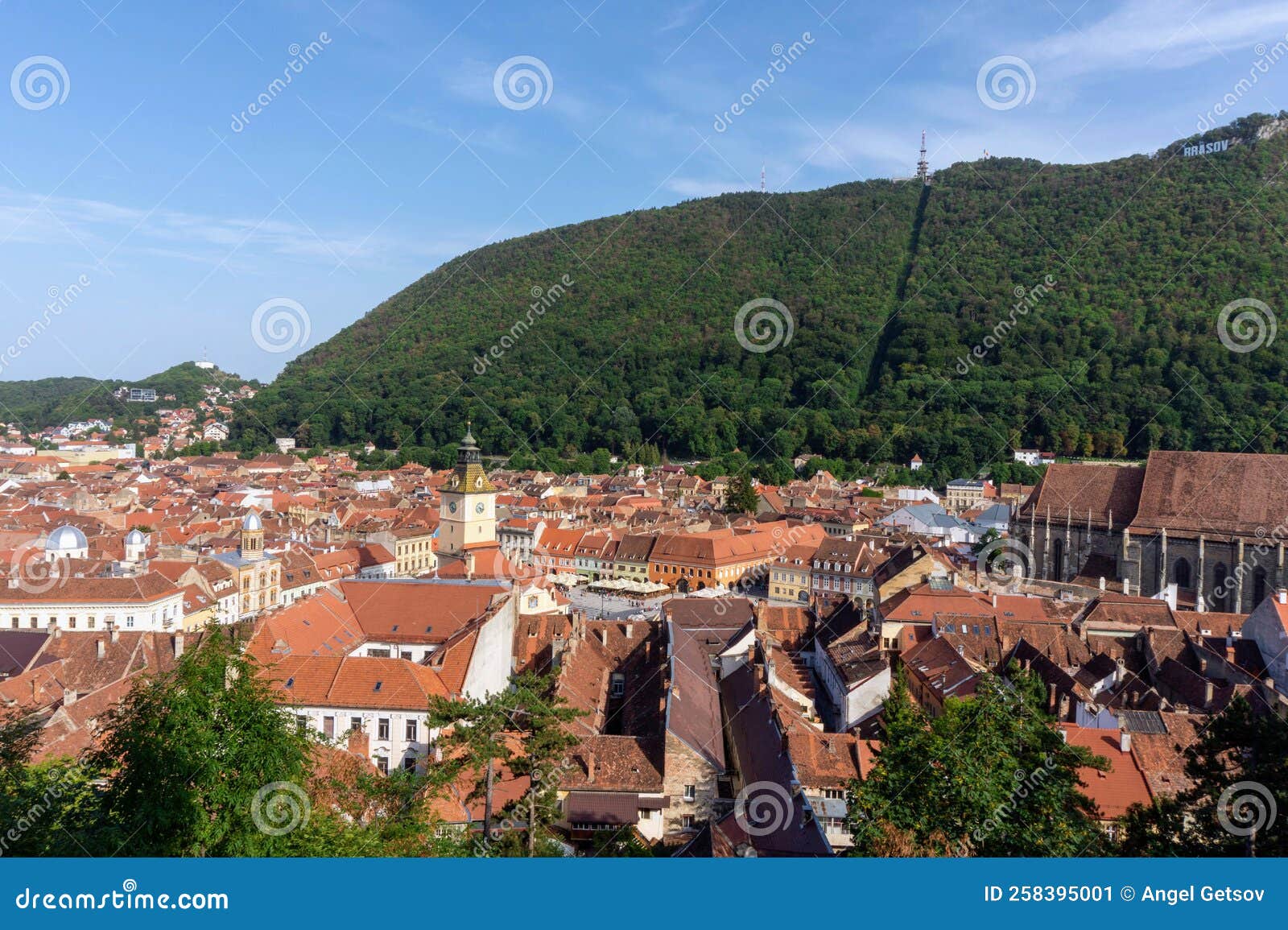 The Old Town Center of Brasov, Romania Stock Image - Image of town ...
