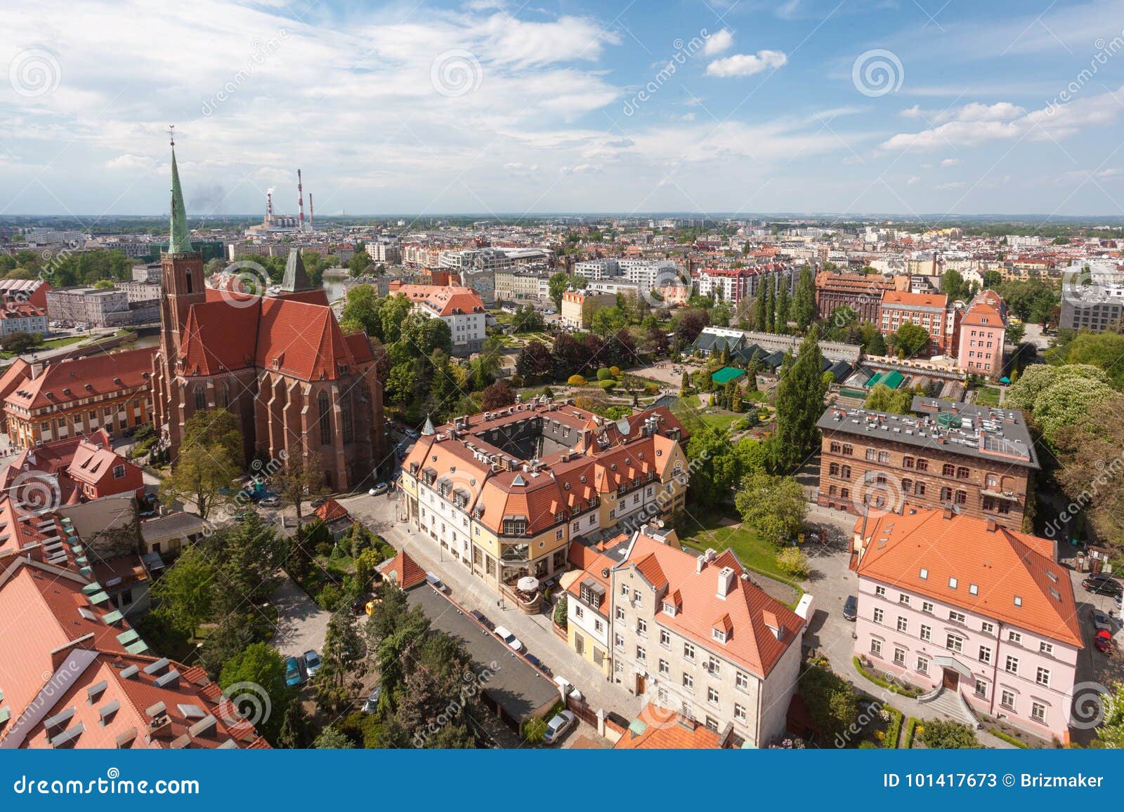 Old Town Cityscape Panorama, Wroclaw, Poland. Stock Image - Image of ...
