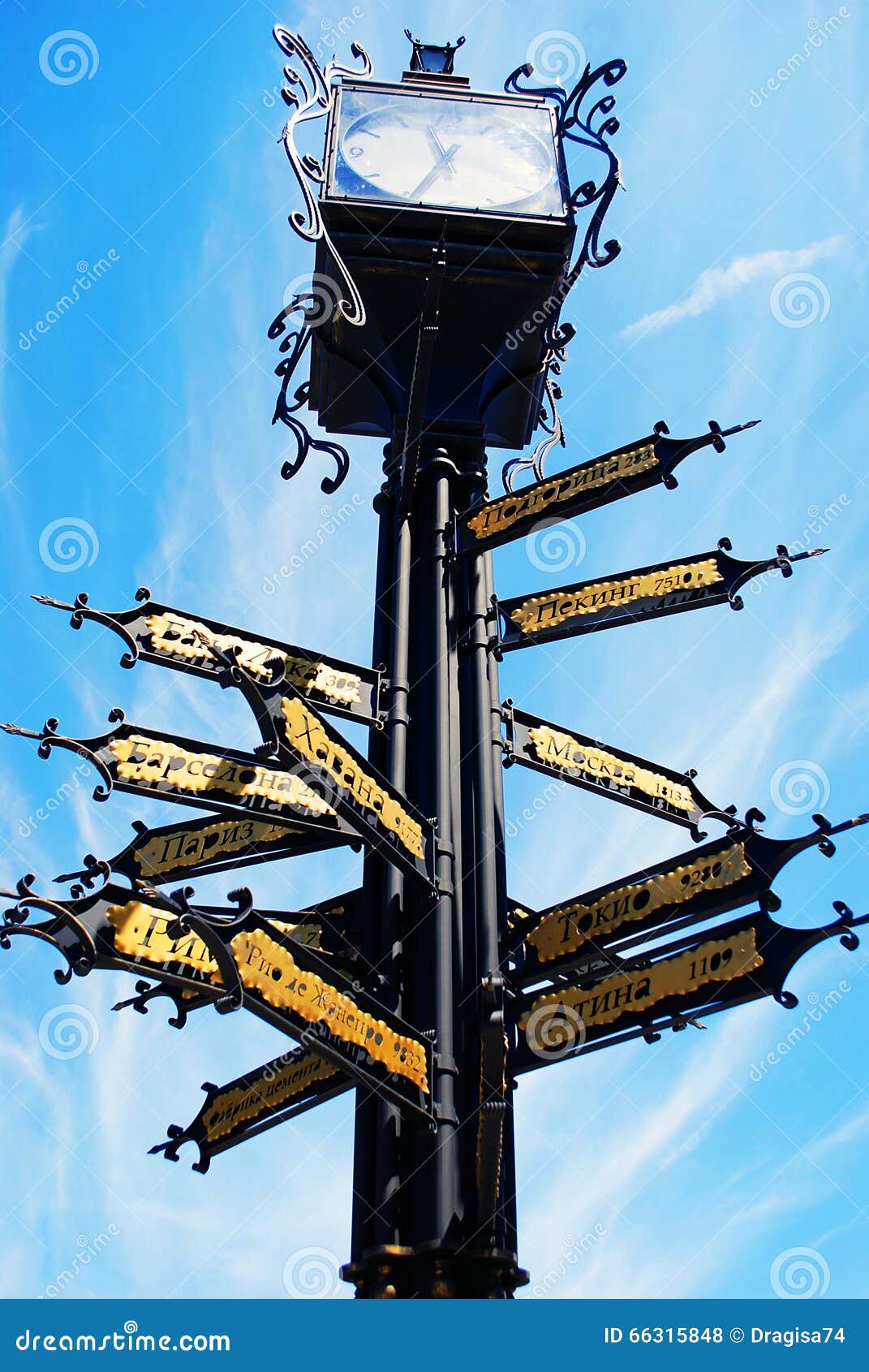 Old town clock stock photo. Image of community, countdown - 66315848