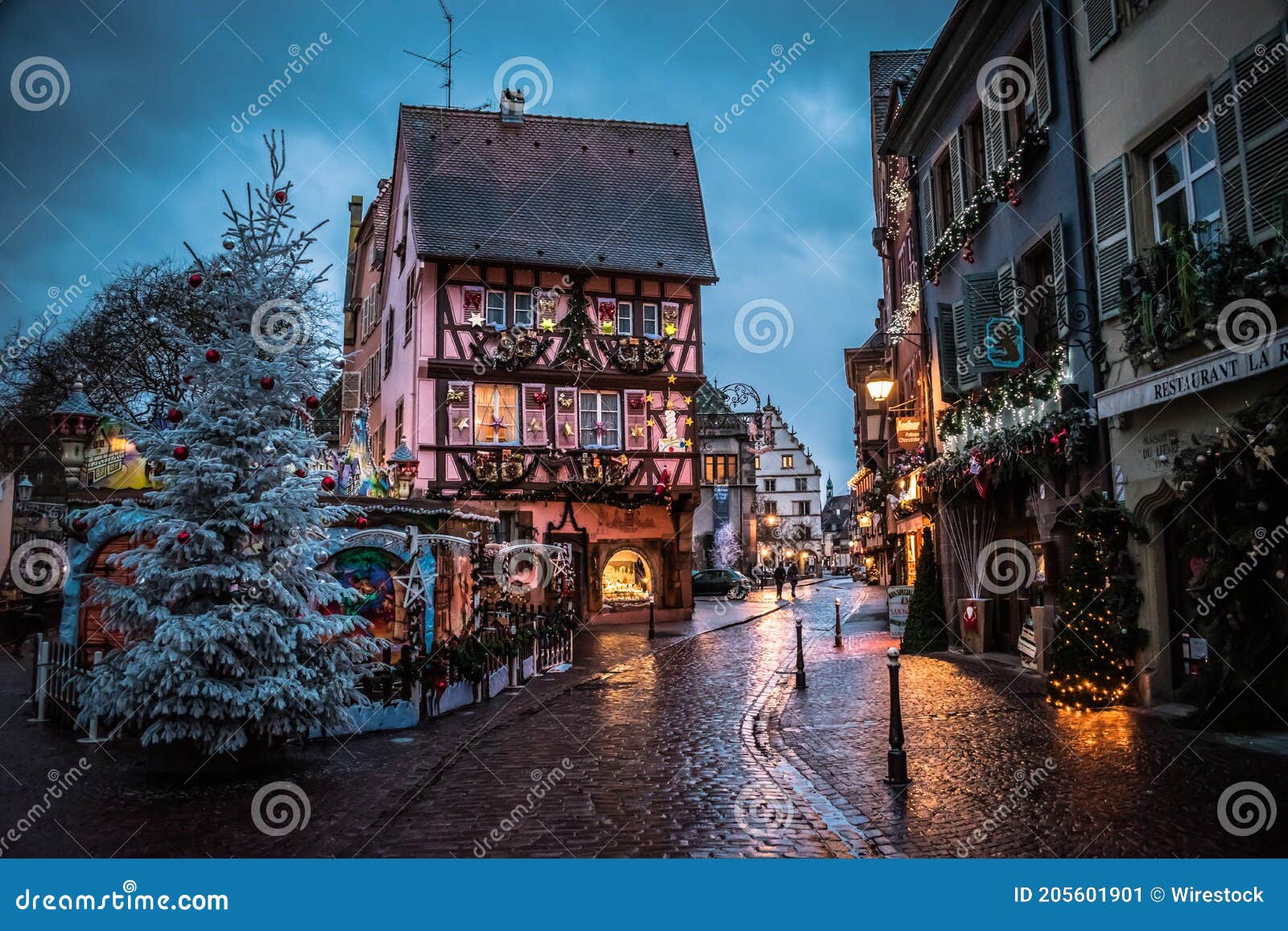 Old Town of Colmar with Christmas Decorations Stock Image - Image of ...
