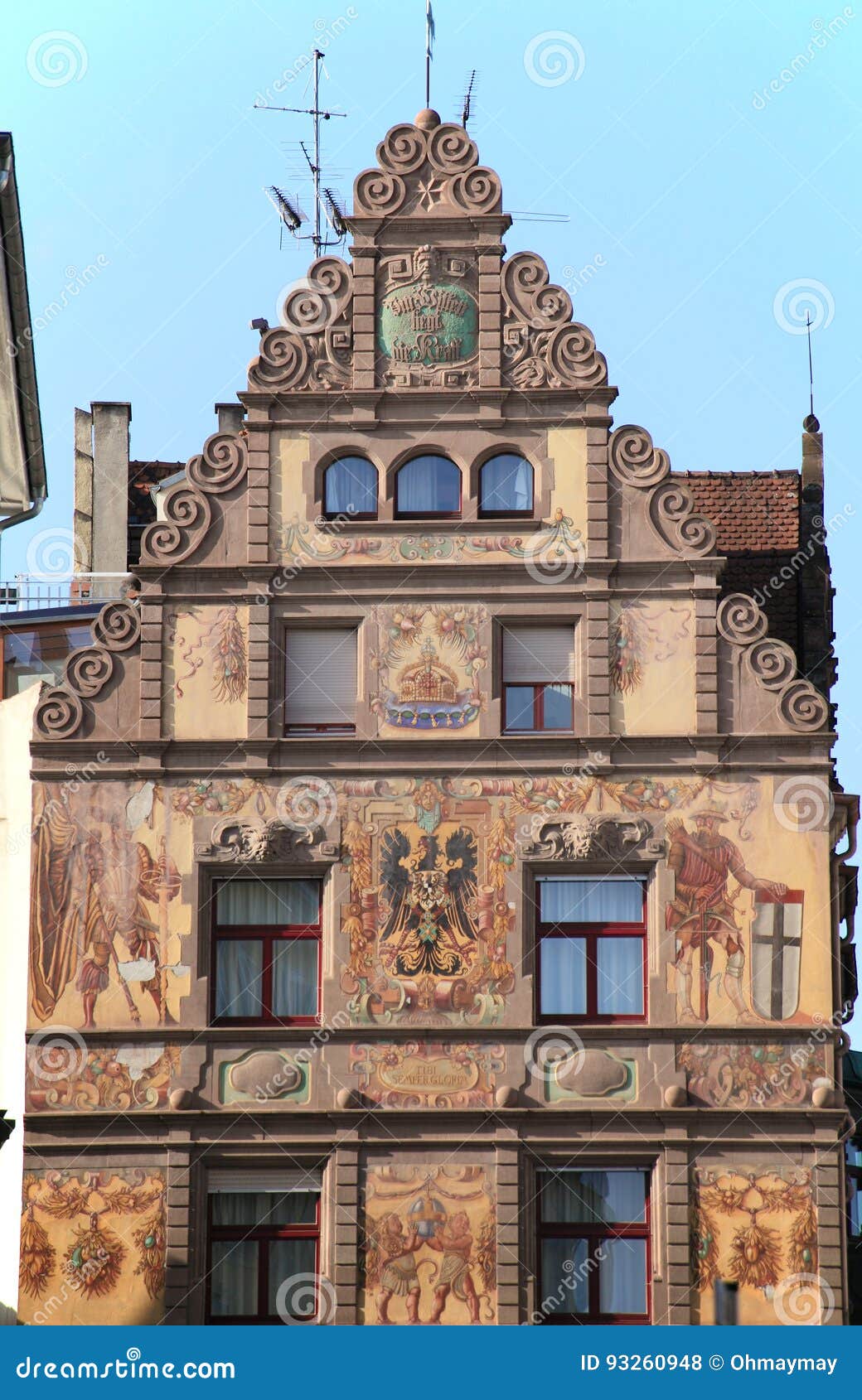 Old town of Constance editorial stock photo. Image of frescoed - 93260948