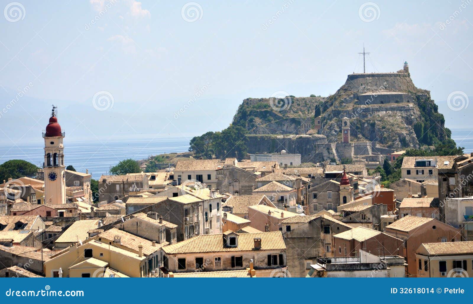Old Town of Corfu and Strength, Greece Stock Photo - Image of water ...