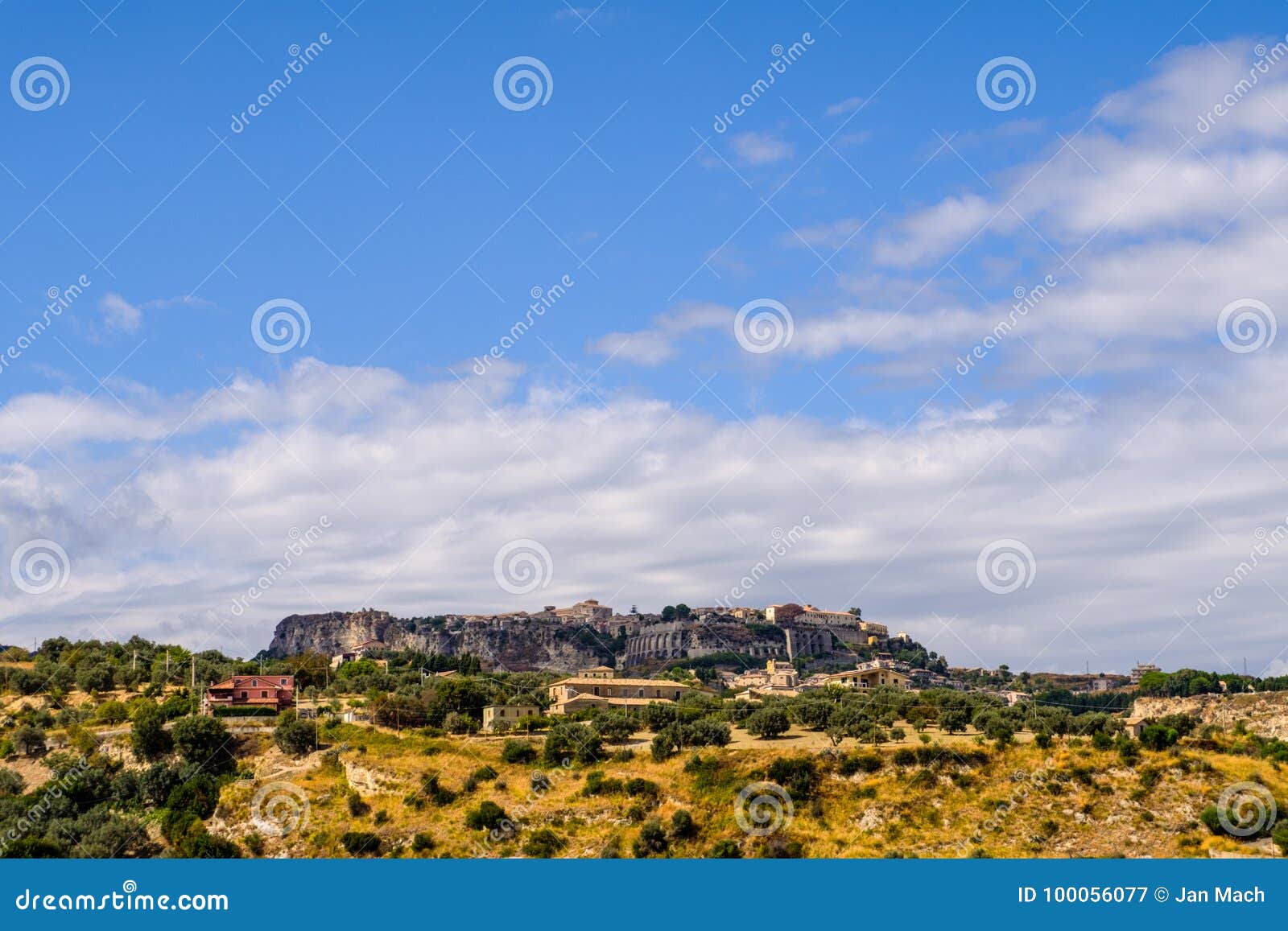 Old town Gerace stock image. Image of blue, panorama - 100056077