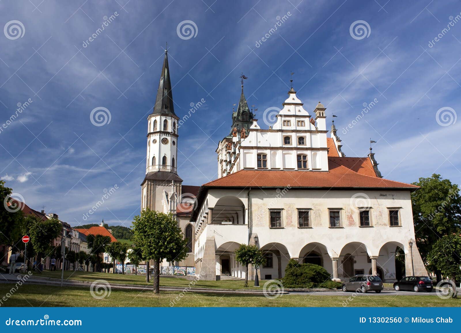 Old town-hall stock photo. Image of house, clouds, balcony - 13302560