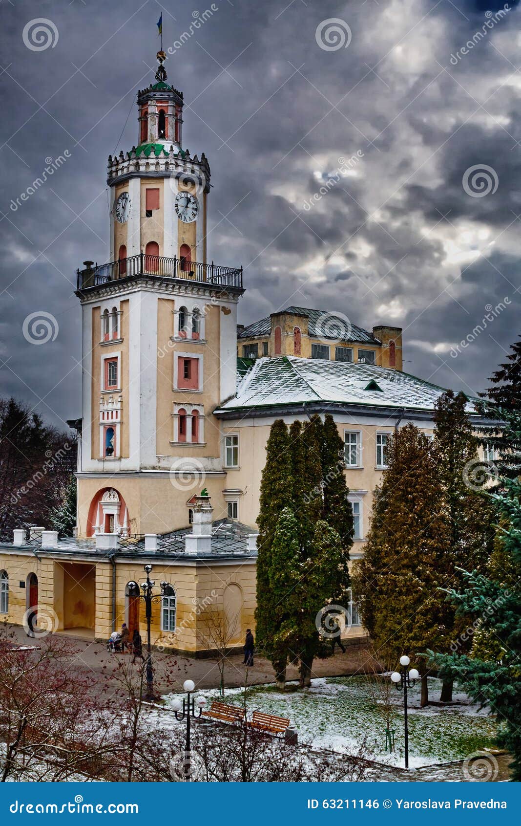 Old town hall in Sambor stock photo. Image of sambor - 63211146