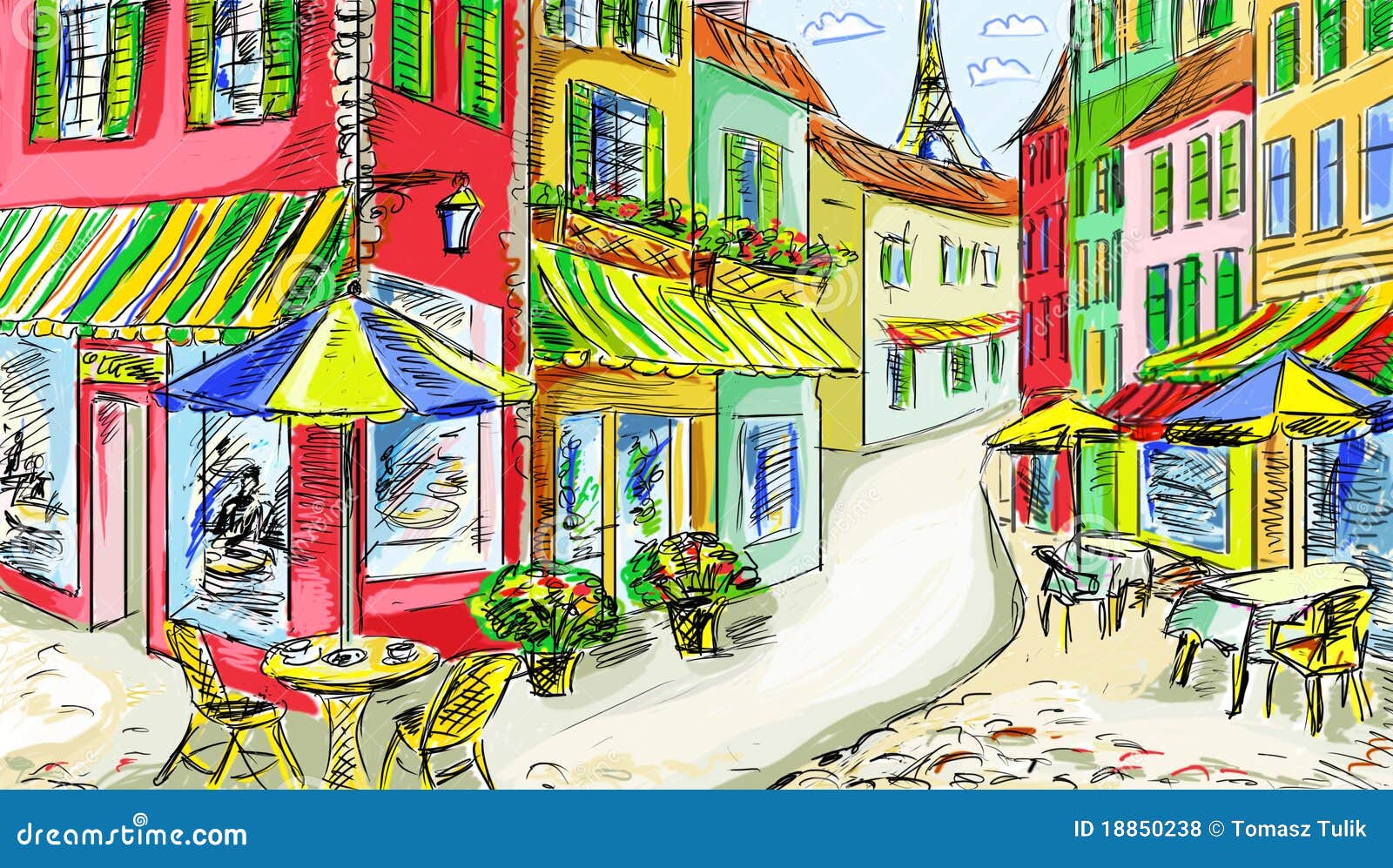 Old town - illustration stock illustration. Illustration of real - 18850238