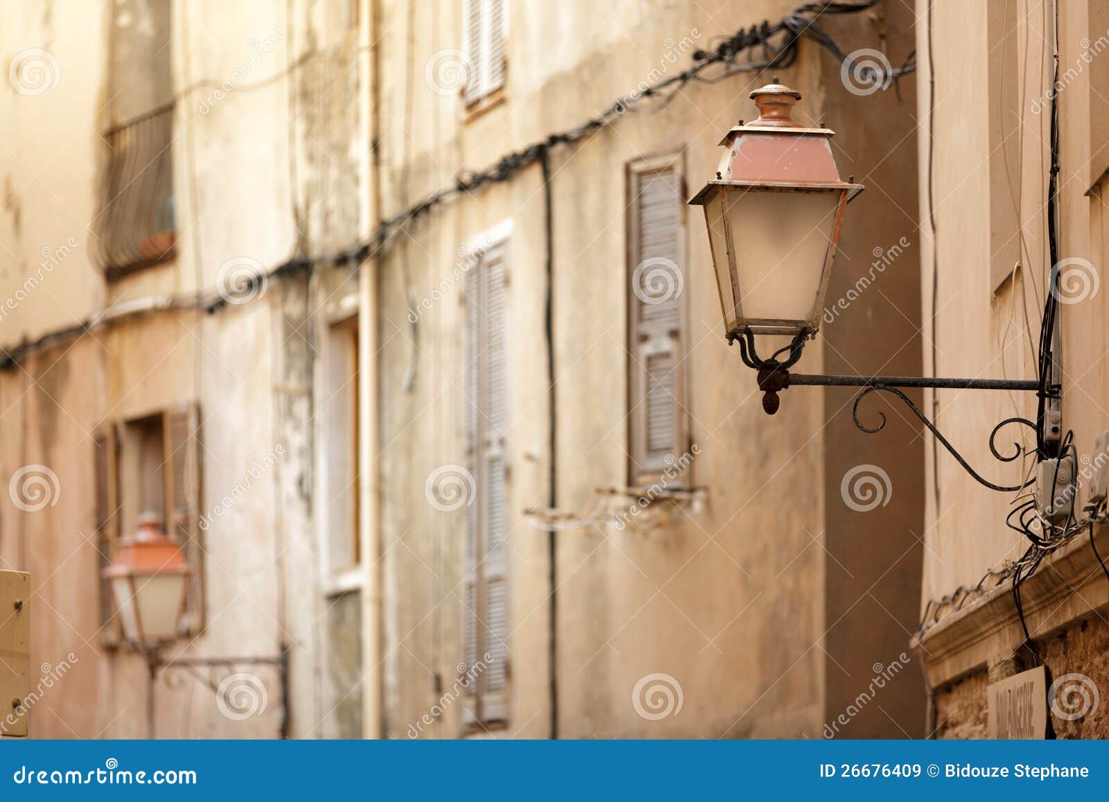 Old town lamp post stock image. Image of street, france - 26676409
