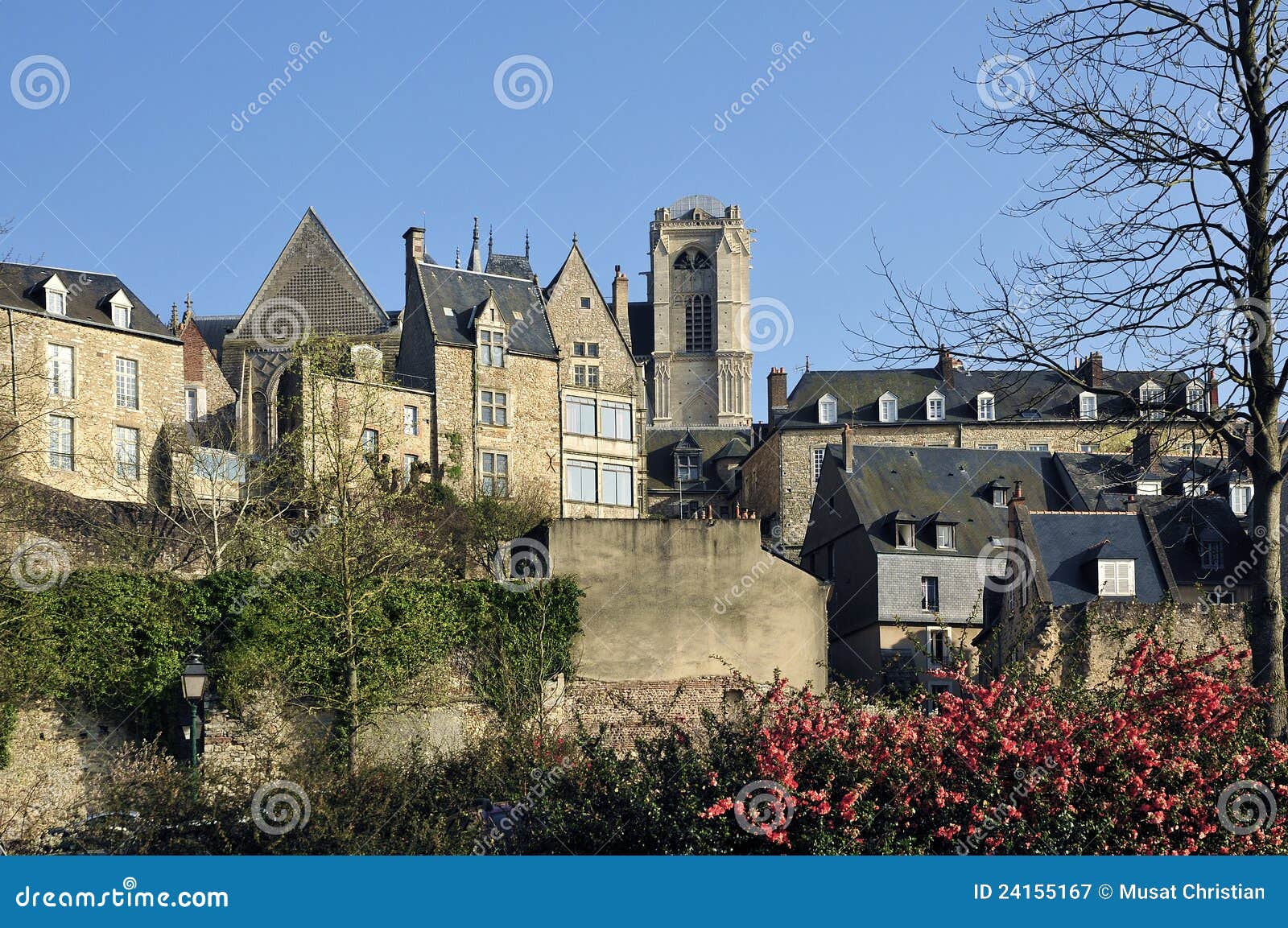 Old Town of Le Mans in France Stock Image - Image of blue, bell: 24155167
