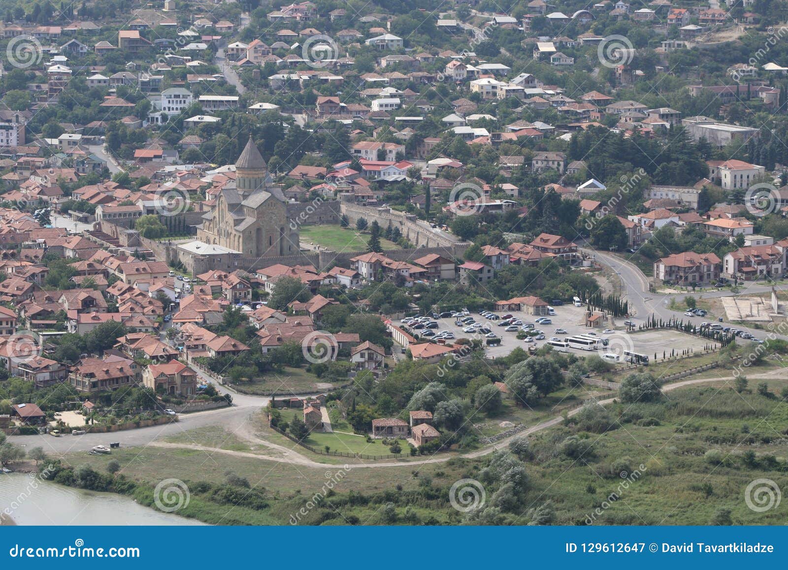 Old Town Mtskheta in Georgia Stock Image - Image of landmark, blue ...