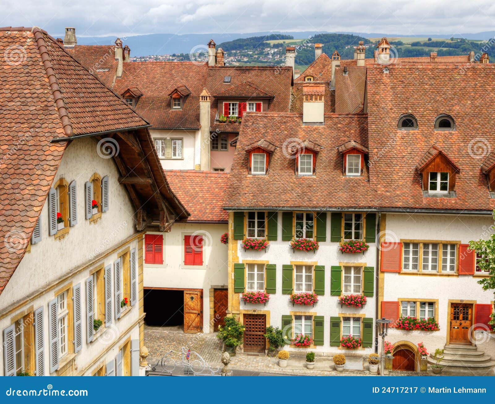 Old Town Murten, Switzerland Stock Image - Image of murten, ancient ...