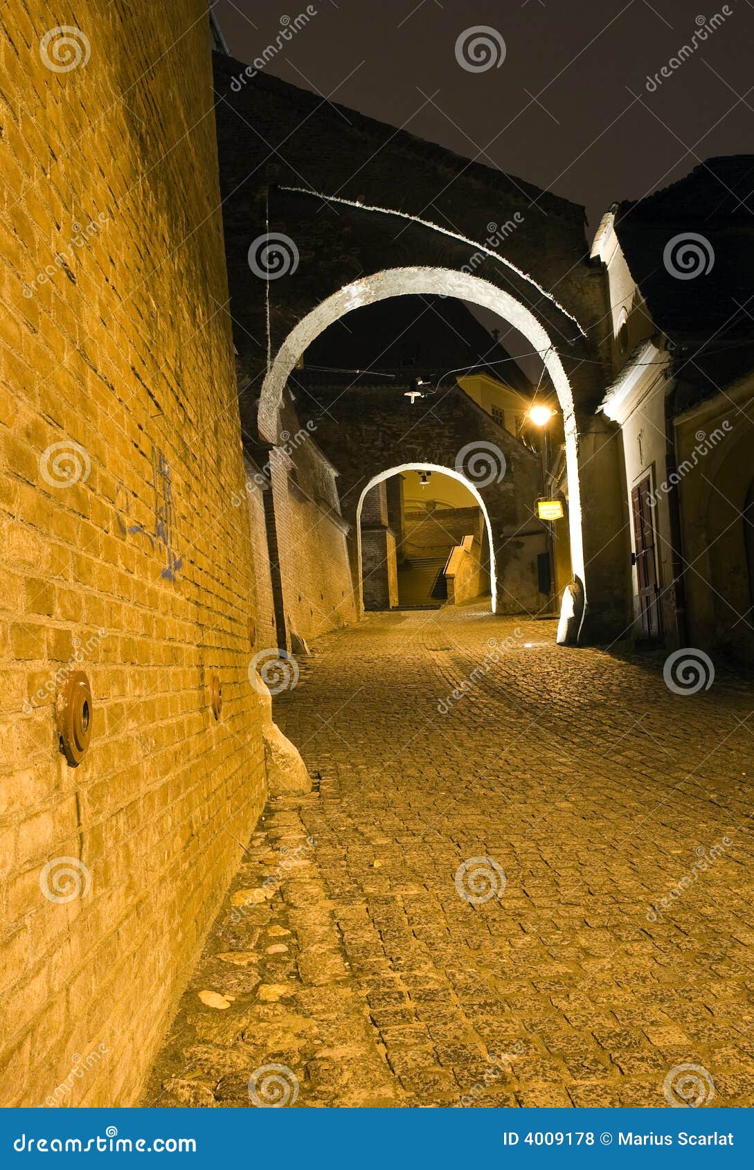 Old town mysterious alley stock photo. Image of building - 4009178