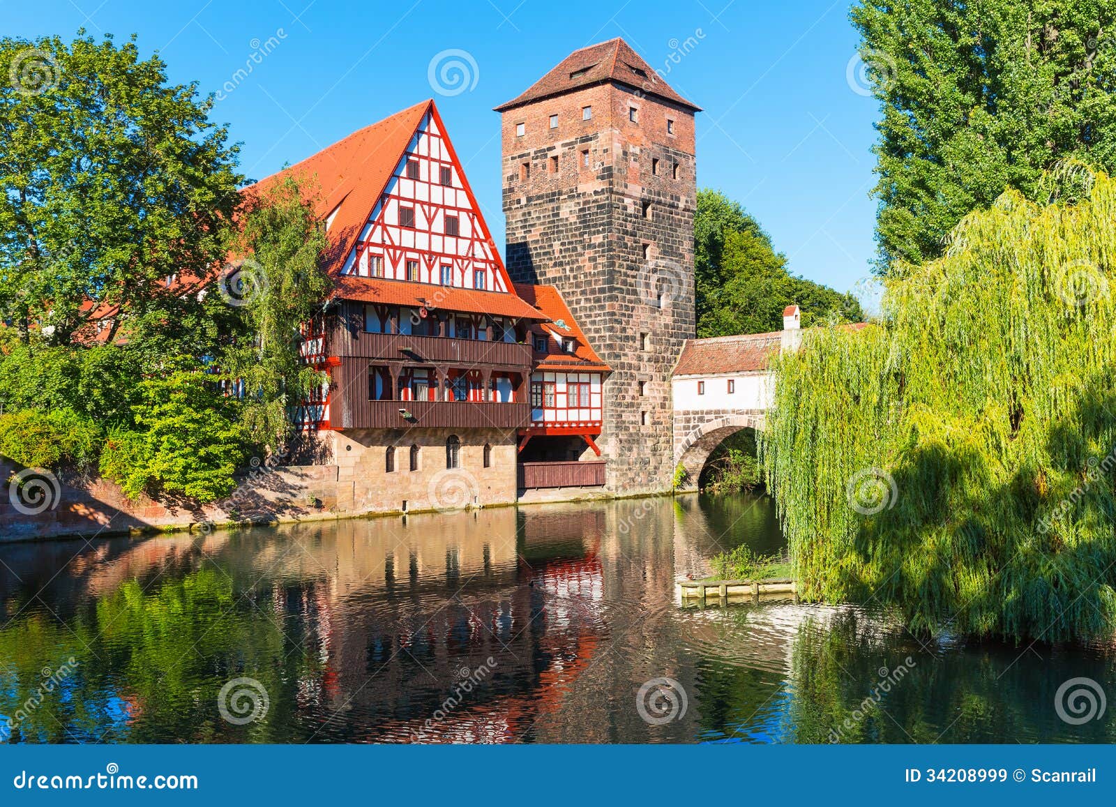 Old Town in Nuremberg, Germany Stock Image - Image of blue, landmark ...