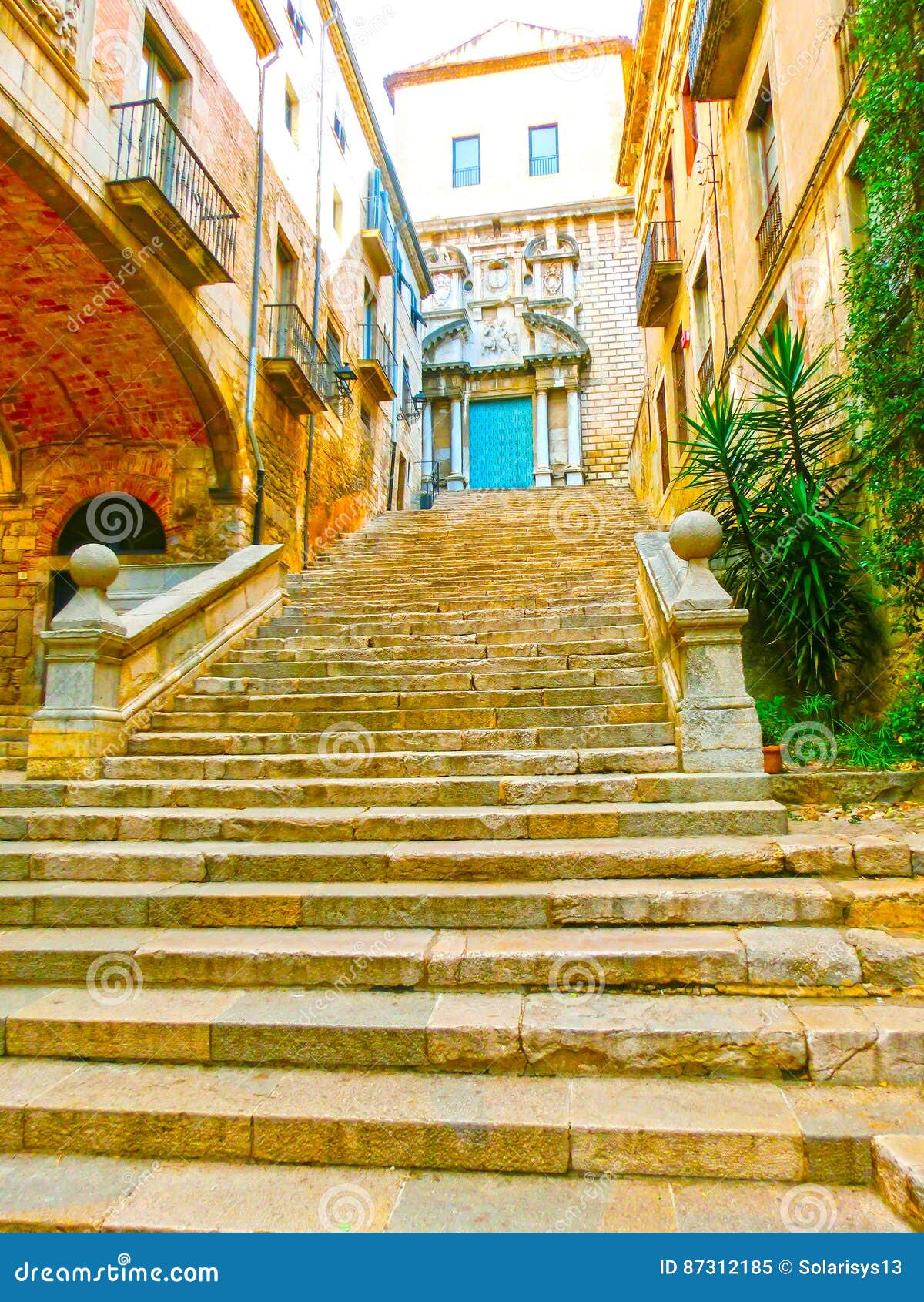 Old Town of Pals in Girona, Catalonia, Spain. Stock Image - Image of ...