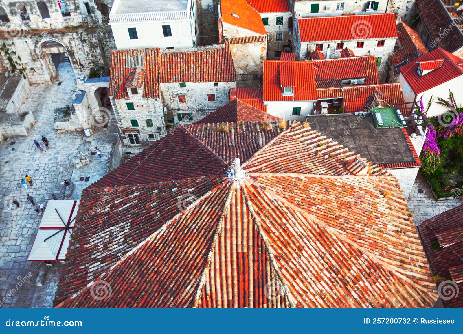 Old town rooftops stock photo. Image of people, buildings - 257200732