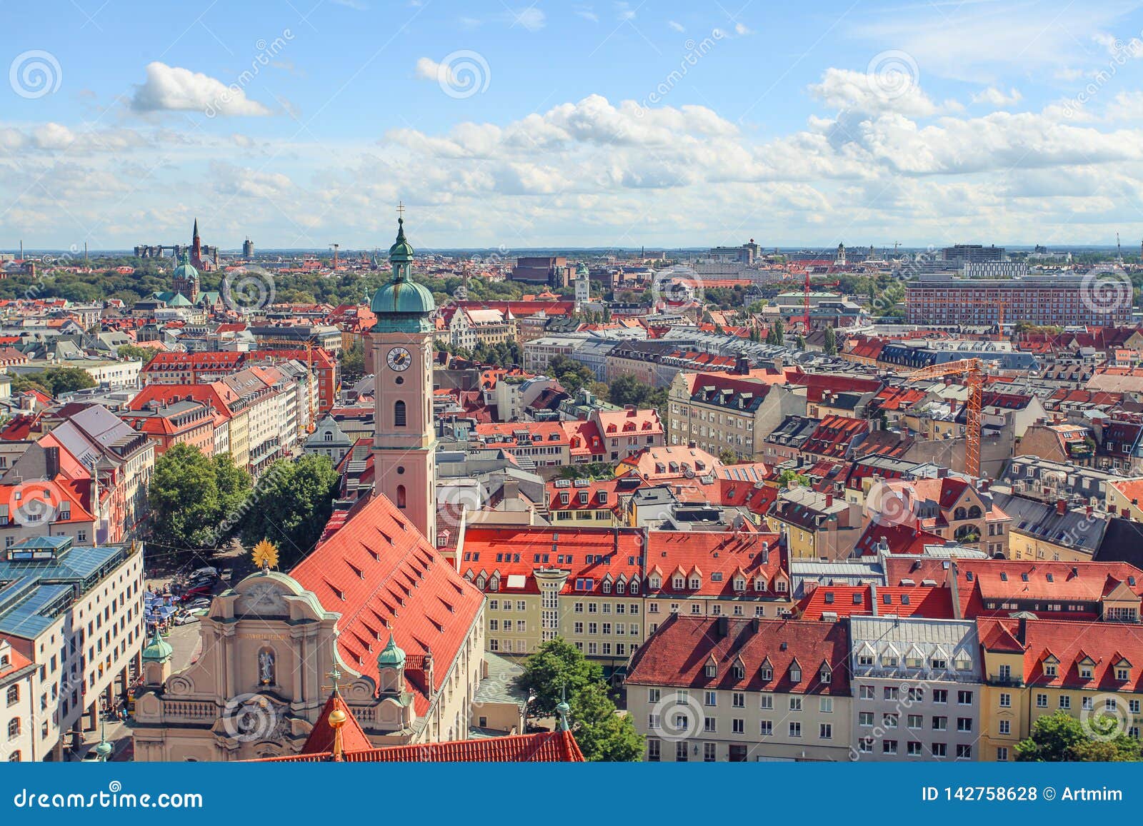 Old Town Skyline View To Old Town, Roofs and Spires Stock Photo - Image ...