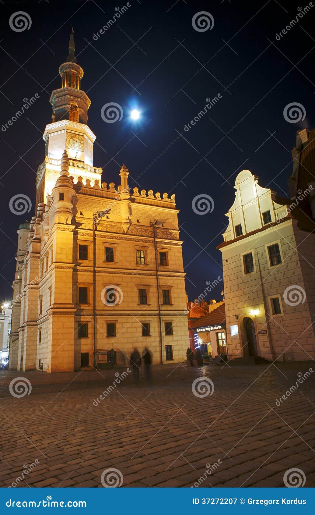 Old Town Square at night stock image. Image of building - 37272207