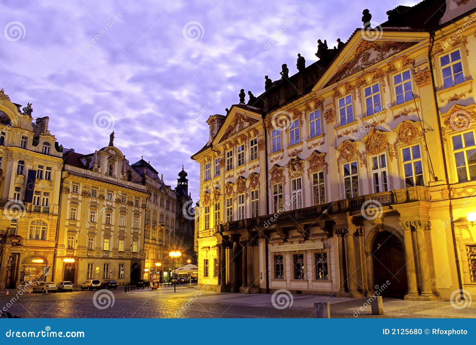 Old Town Square- Prague stock photo. Image of colour, illuminated - 2125680