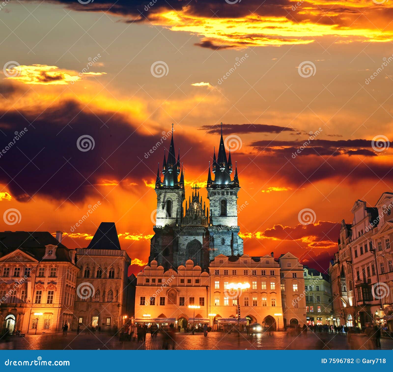 The Old Town Square in Prague City Stock Photo - Image of buildings ...