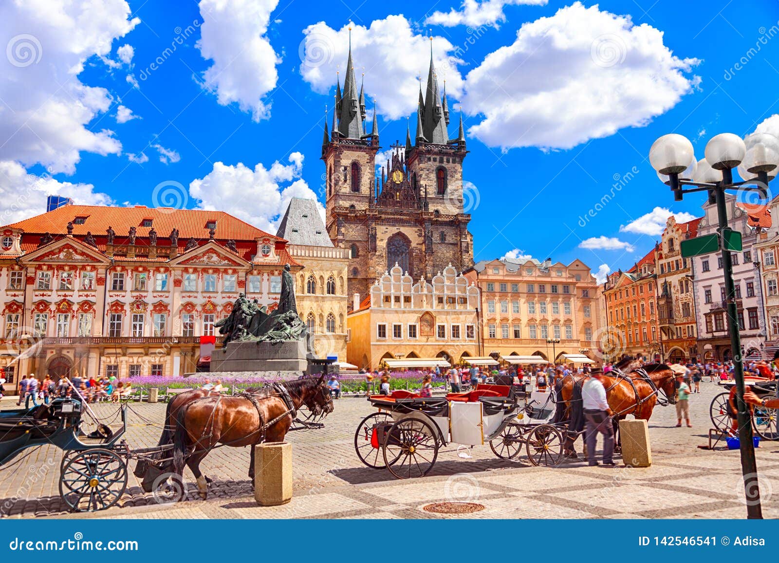 Old Town Square in Prague stock image. Image of place - 142546541