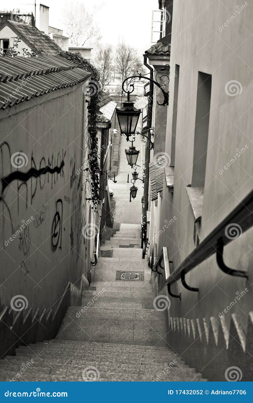 Old Town Stairs stock photo. Image of white, lantern - 17432052