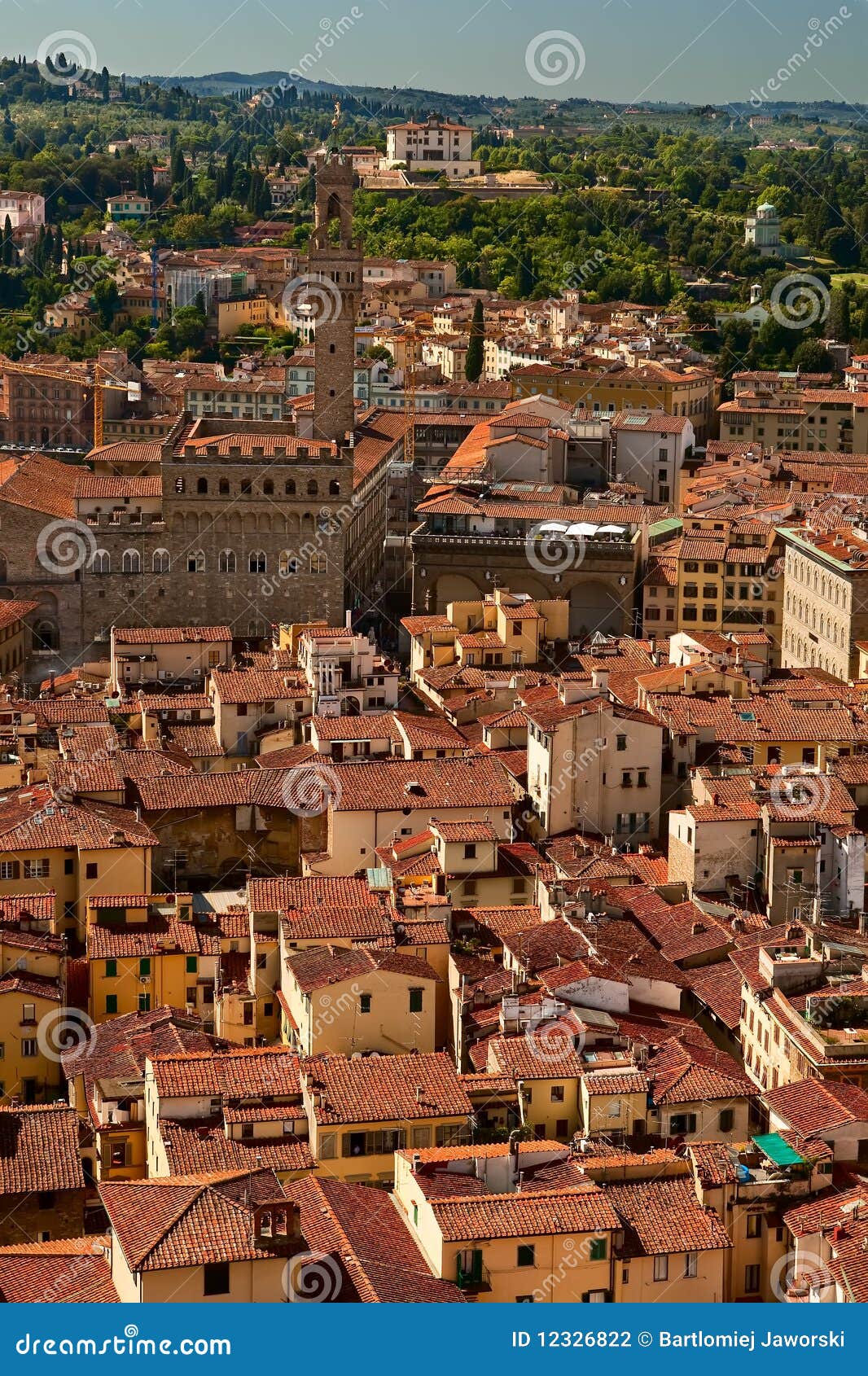 Old town view Florence. stock photo. Image of hill, view - 12326822
