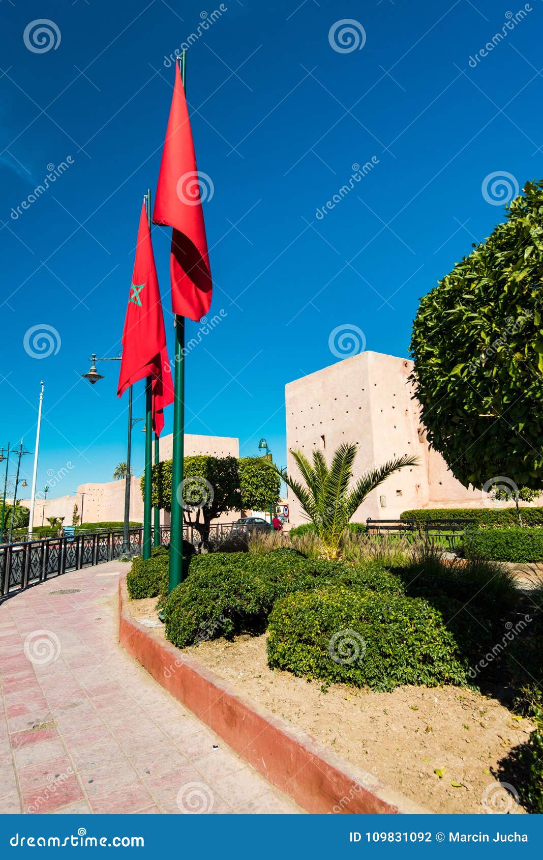 Old Town Walls Landmark in Marrakesh,Morocco Stock Photo - Image of ...