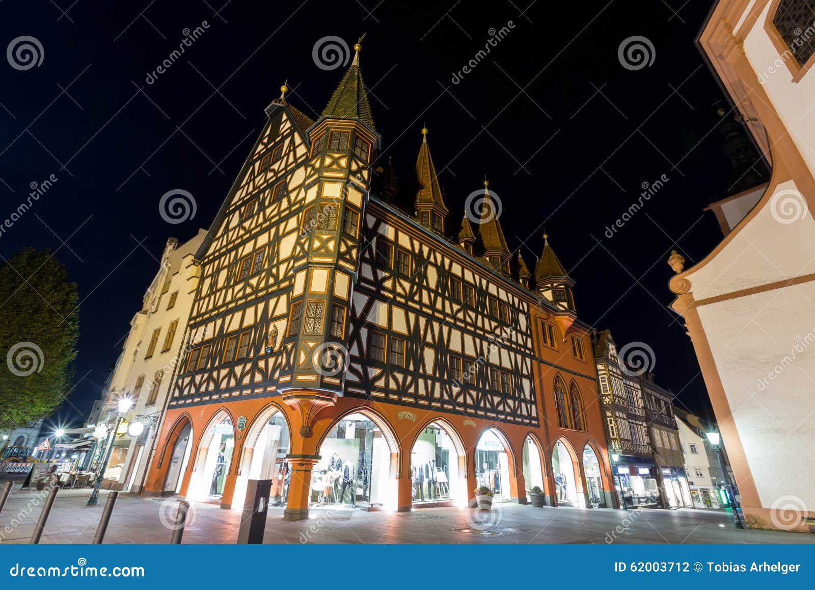 Old Townhall Fulda Germany in the Evening Stock Photo - Image of bulb ...