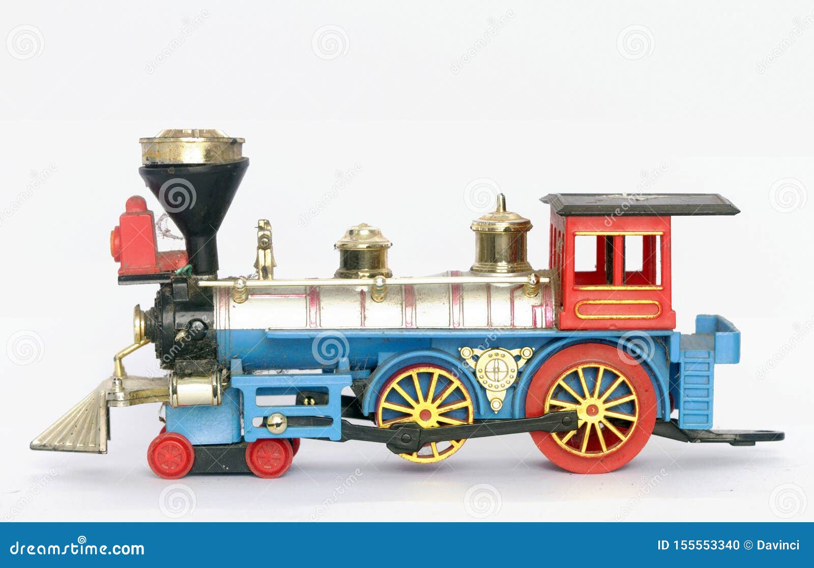 Old Toy Steam Train Isolated Stock Photo - Image of brigh, kindergarten ...