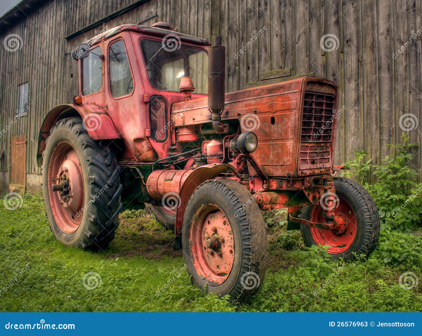 Old tractor stock image. Image of farming, cutter, barn - 26576963