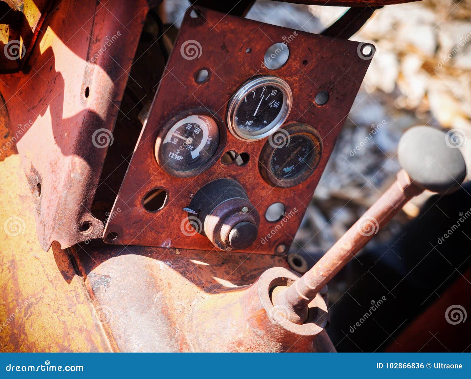 Old tractor control panel stock photo. Image of vintage - 102866836