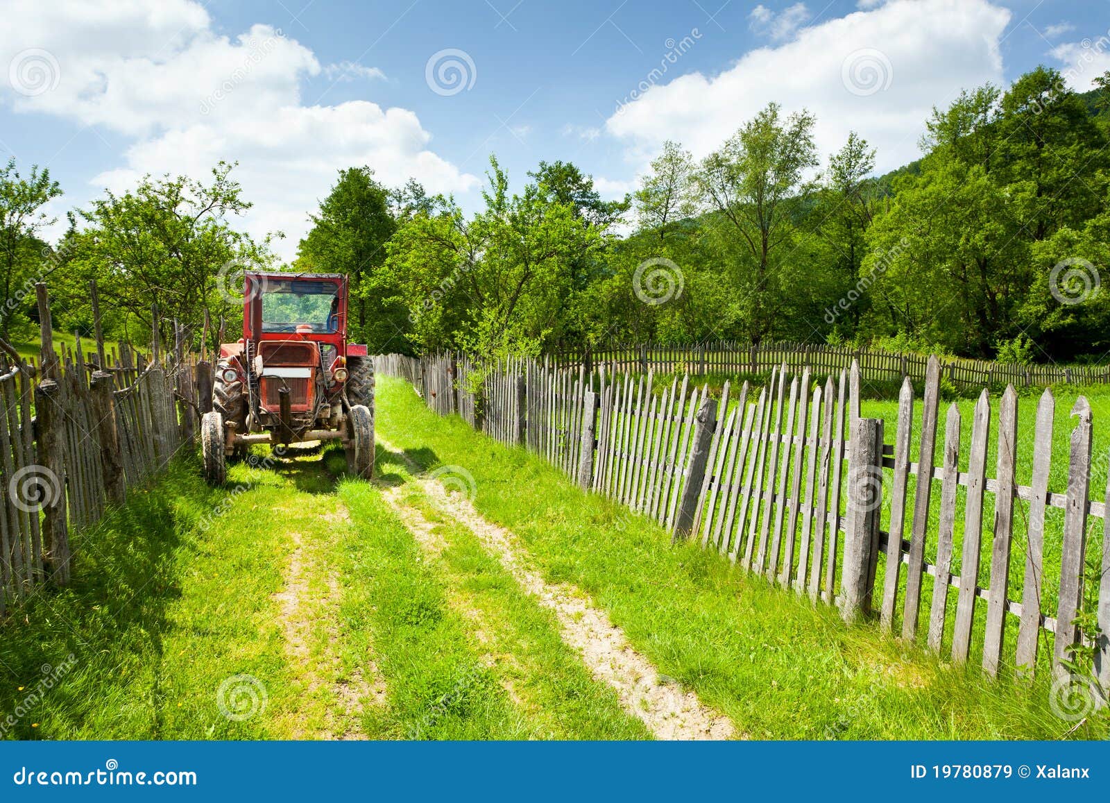 Old tractor in countryside stock image. Image of land - 19780879