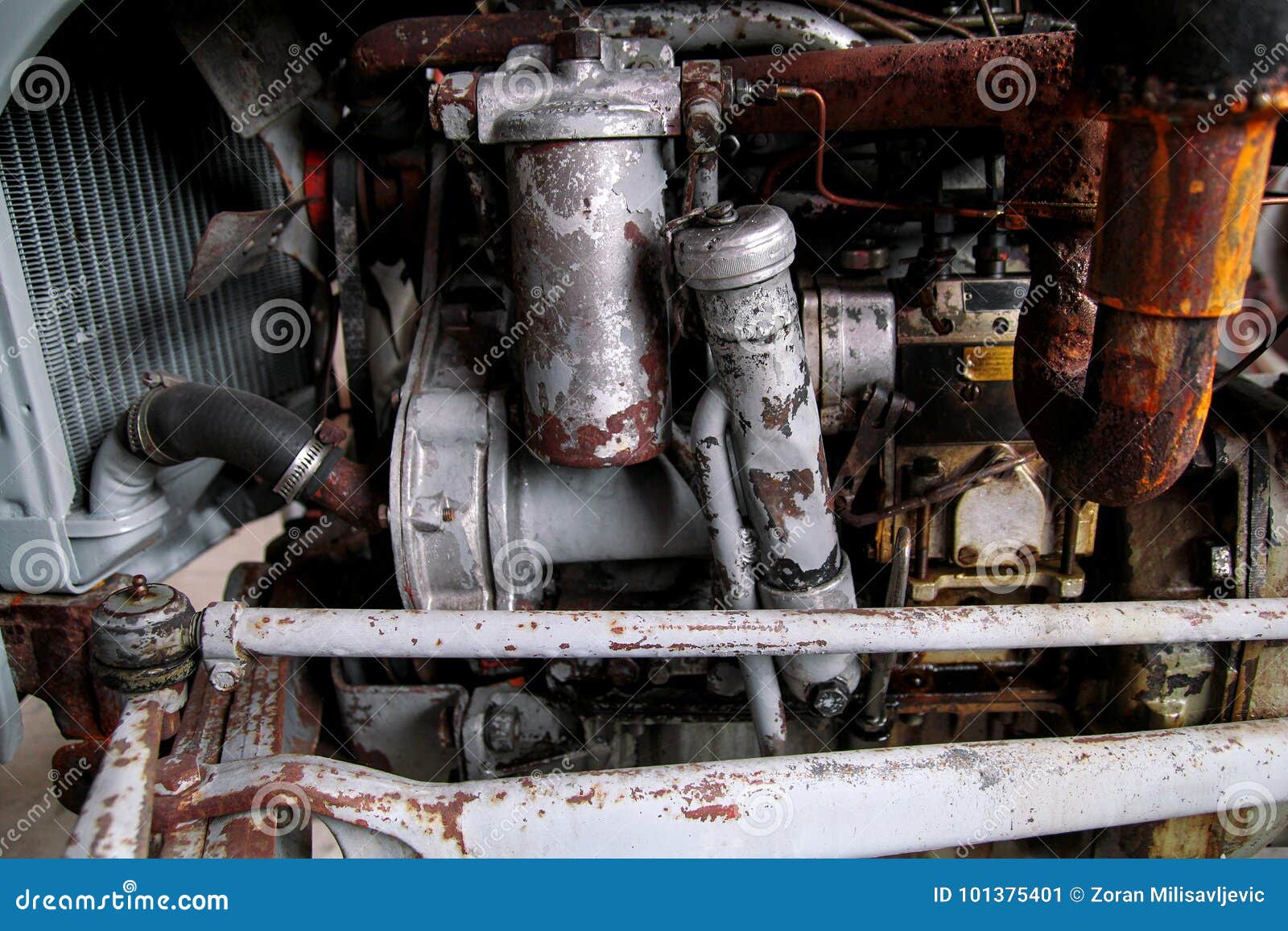 Old tractor engine stock image. Image of metal, generator - 101375401