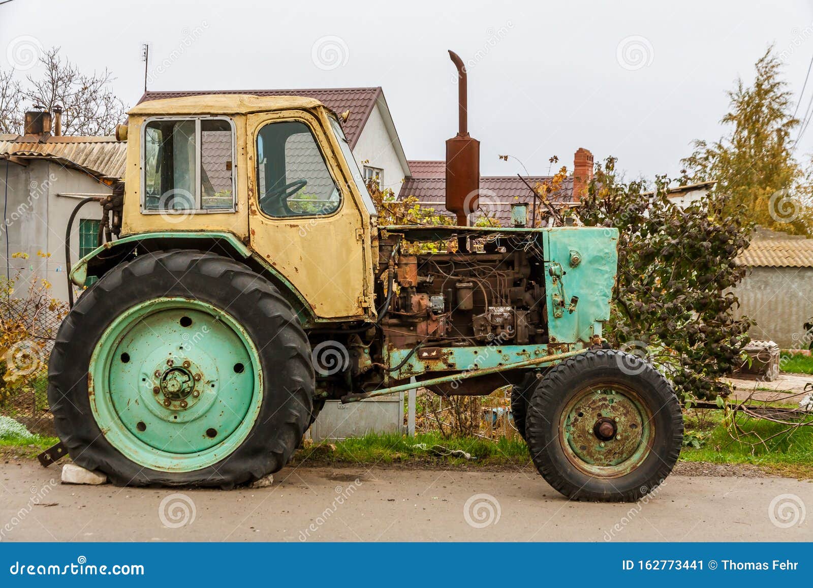Old Tractor from the Former Soviet Union Stock Image - Image of ...