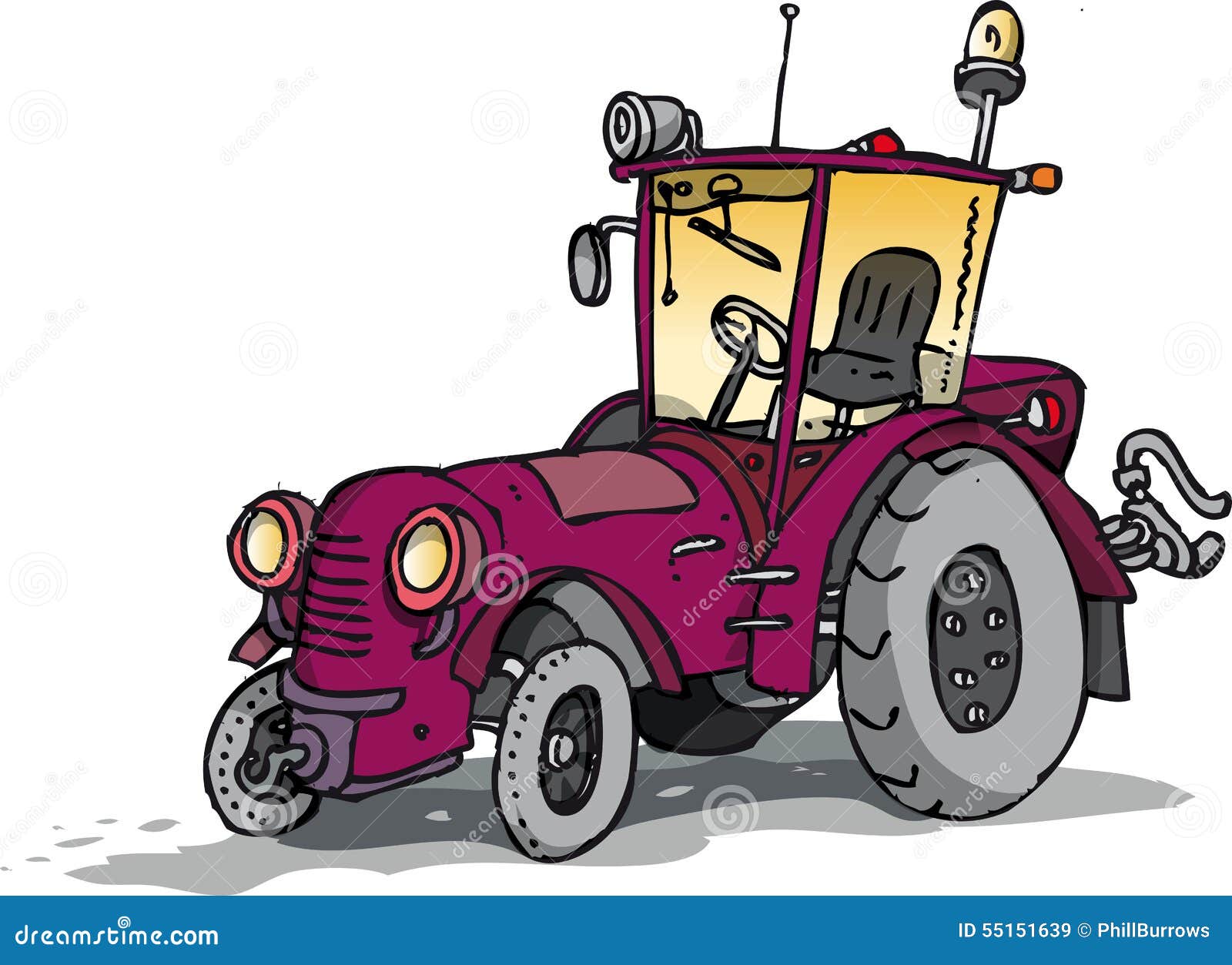 Old tractor stock vector. Illustration of quirky, work - 55151639